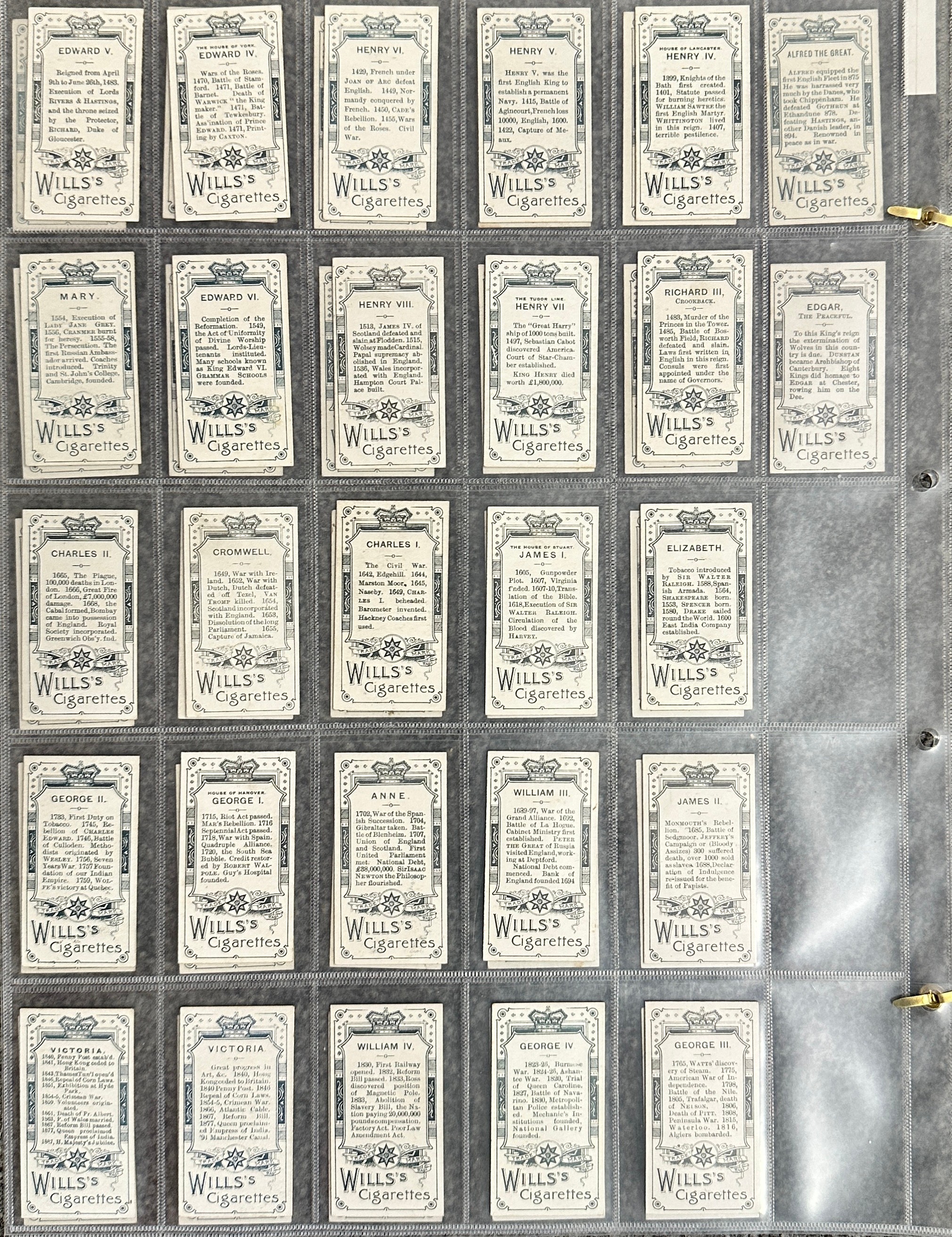 Wills cigarette cards 1902 Kings and Queens near complete set with 50 ...