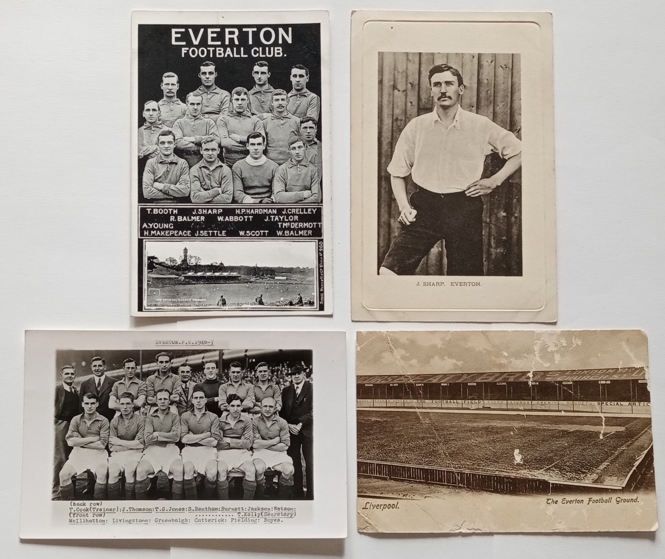 Vintage soccer cards, Everton FC, 4 cards: Wrench Series (2) Jack Sharp ...