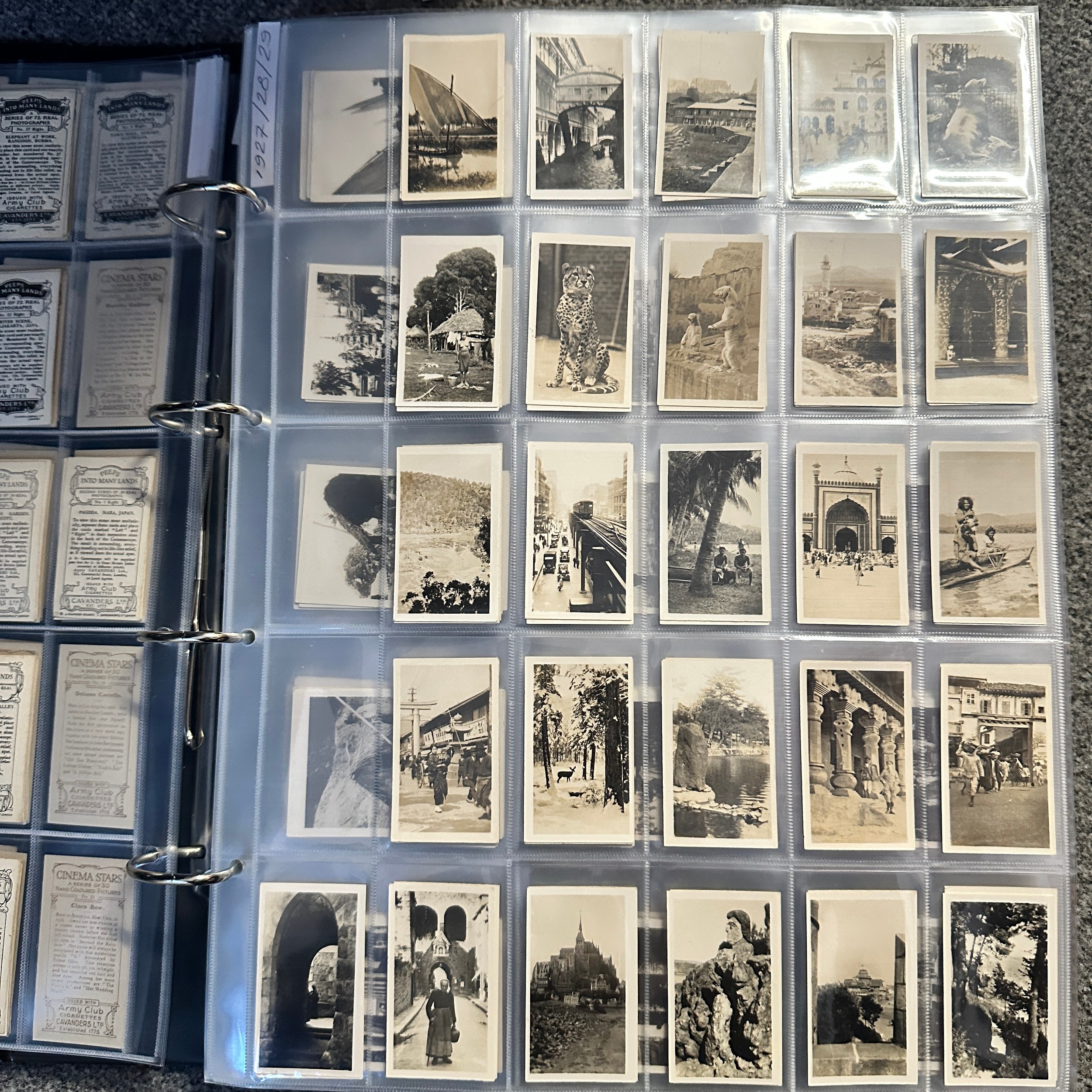 Cigarette cards, collection of complete sets, in a large album, in vey ...
