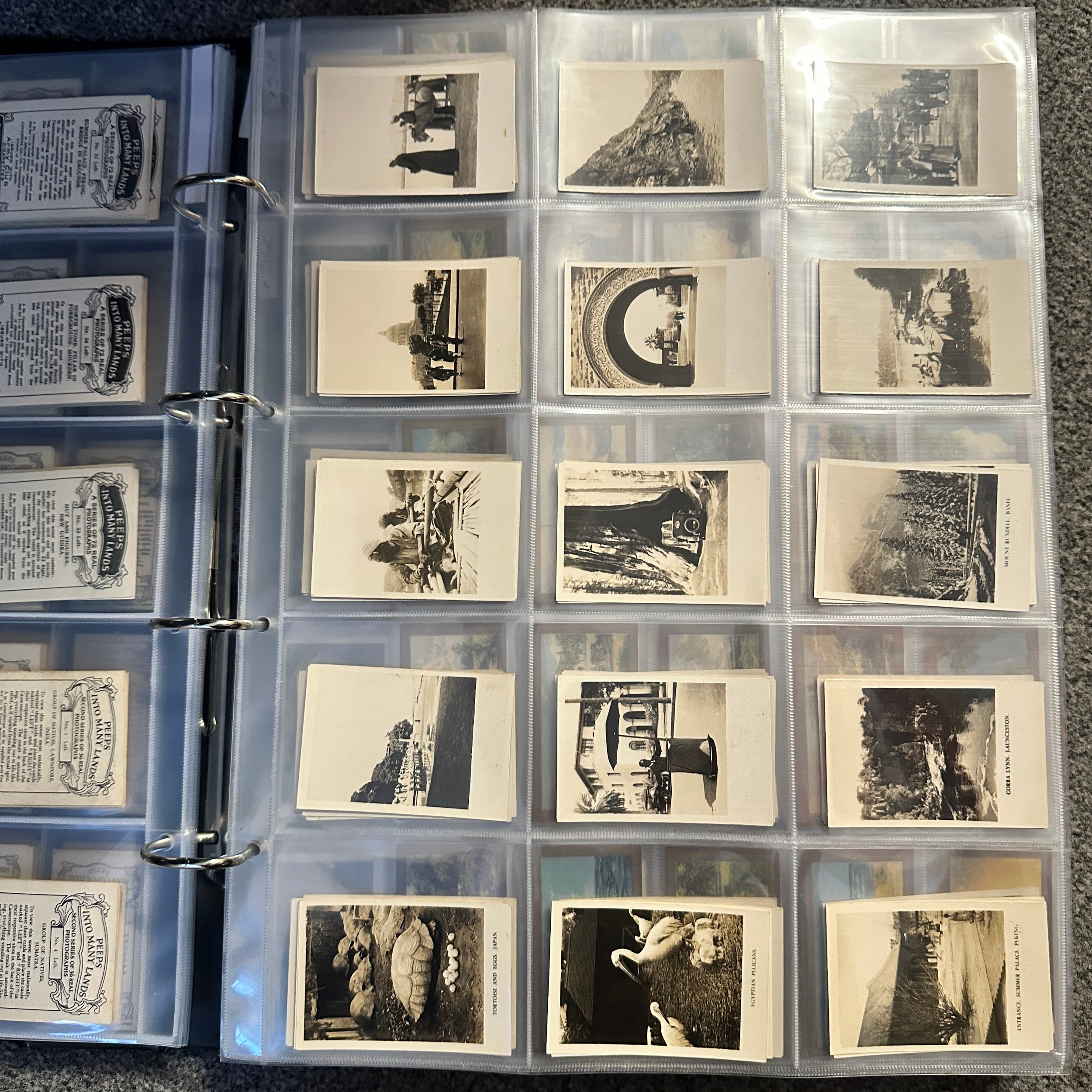 Cigarette cards, collection of complete sets, in a large album, in vey ...