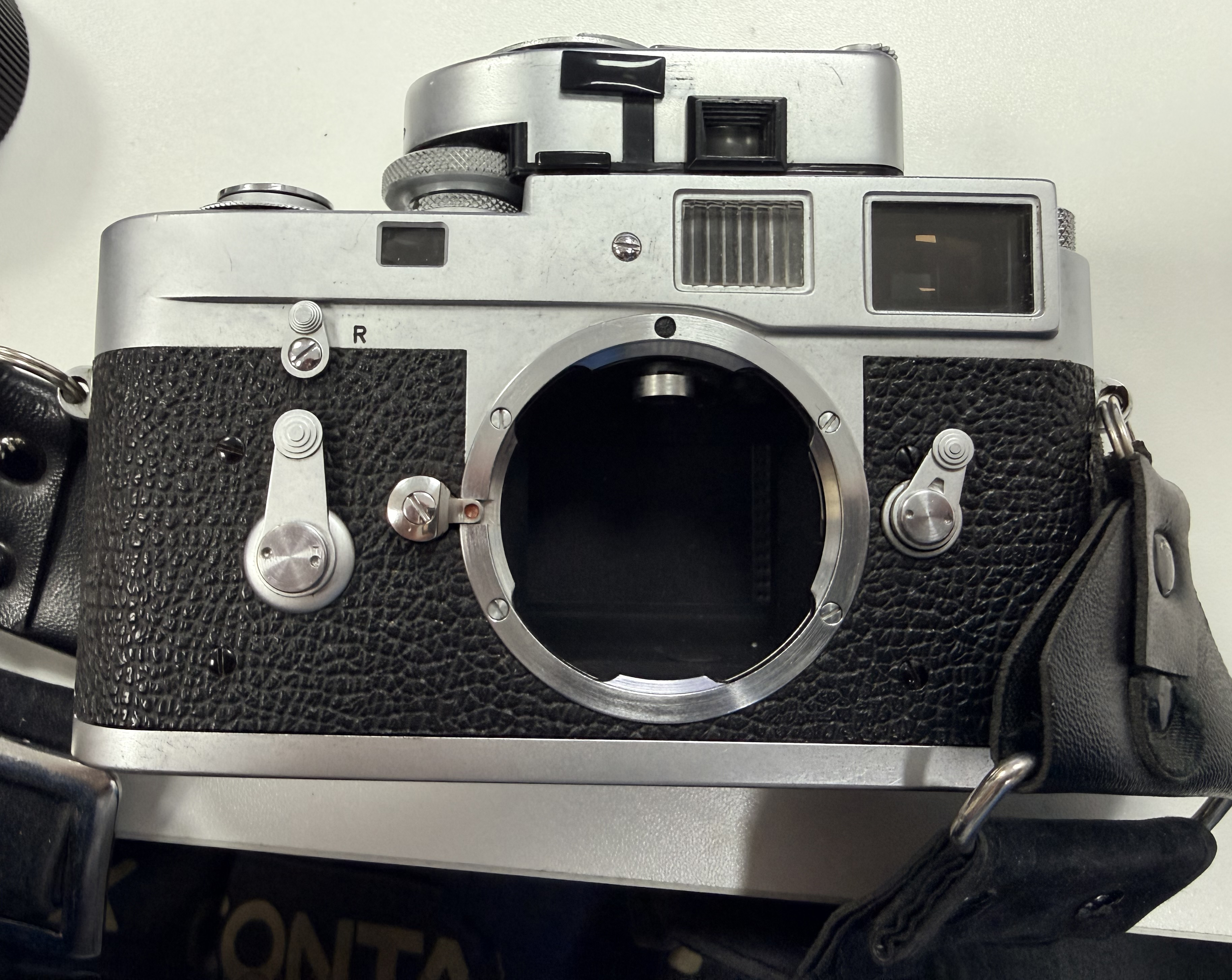 Leitz Leica Camera With Leica Meter Attached. Also included Leica Elmar ...