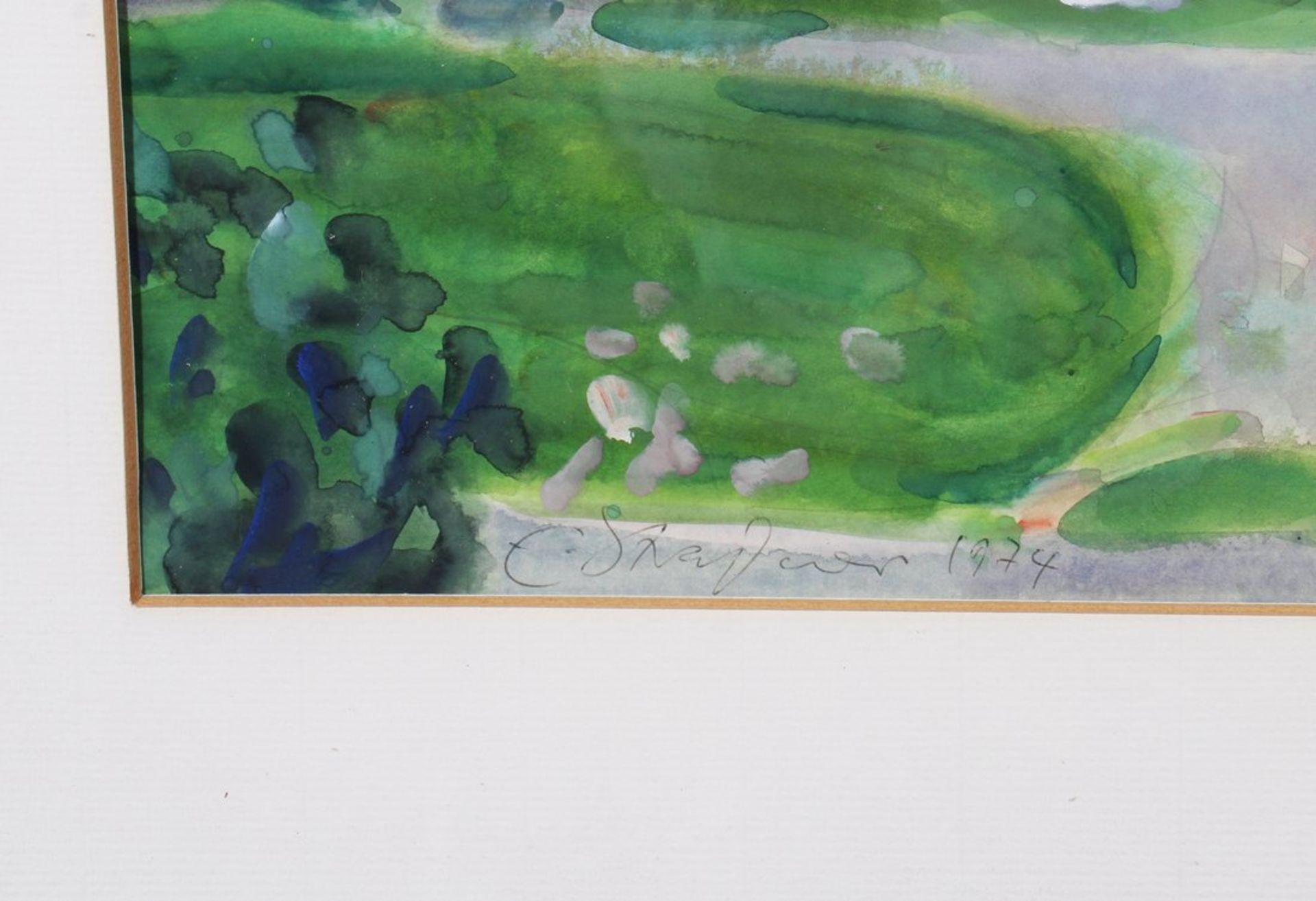 Ernst Straßner (1905, Eisfeld - 1991, Braunschweig) Landschaft mit Haus ...
