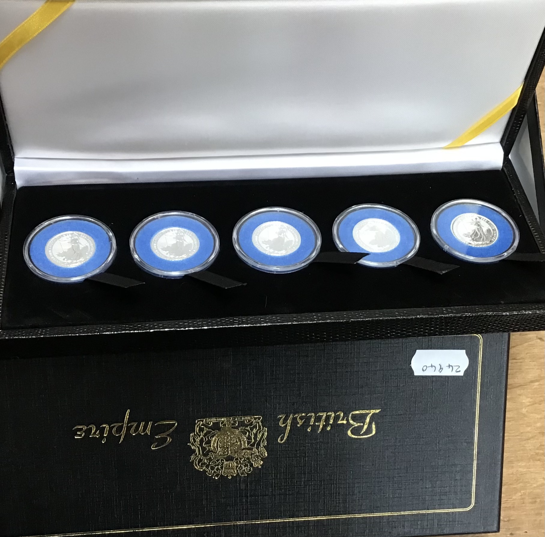 Five 1/4oz Fine Britannia in Presentation British Empire Case