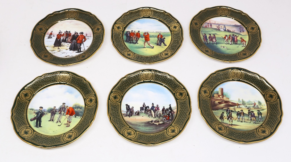 Spode - Six Spode limited edition china plates from the "Antique Golf ...