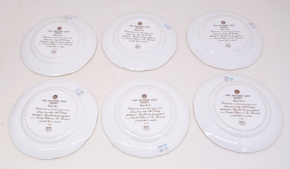 Spode - Six Spode limited edition china plates from the "Antique Golf ...