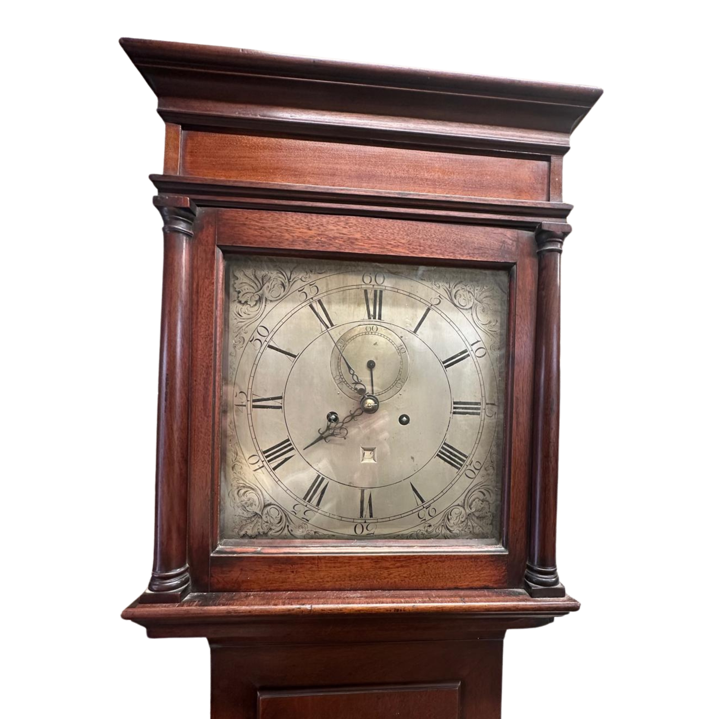 A mahogany eight-day longcase clock, late 18th century, the square ...