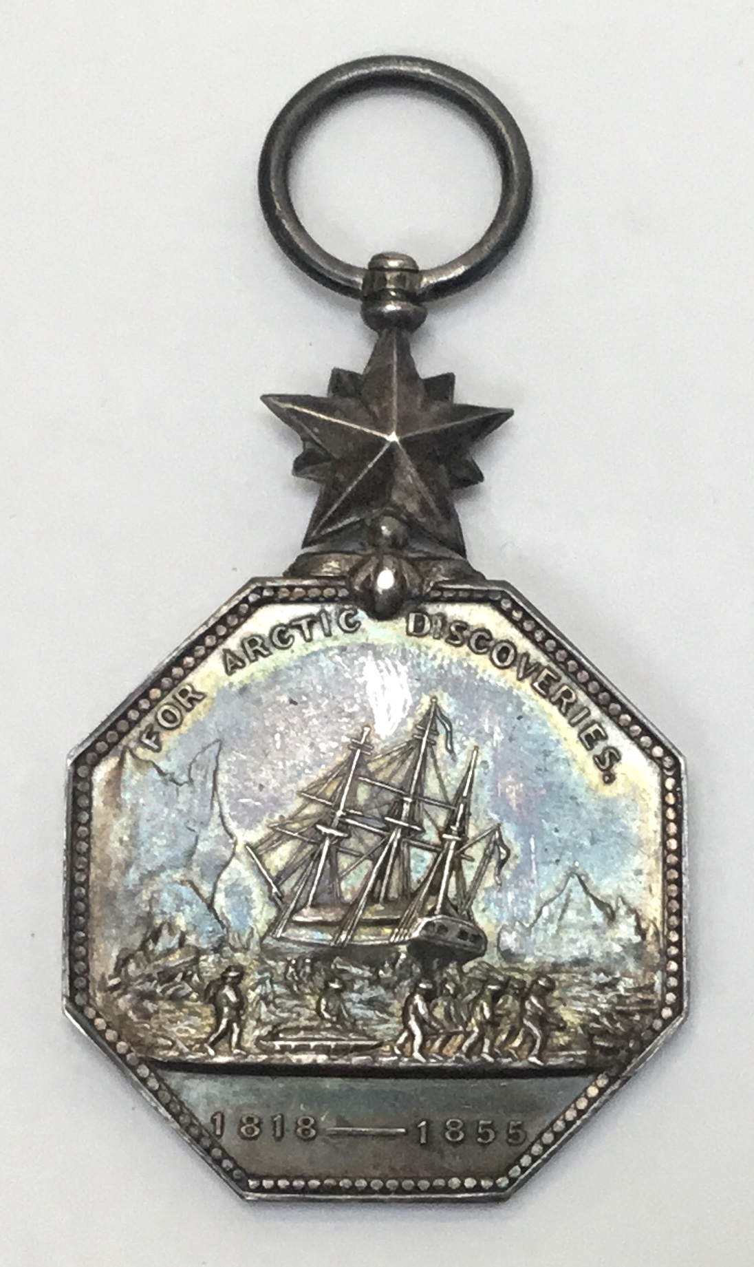 A rare 19th century Arctic Medal 1857.Octagonal in form, with 9 pointed ...