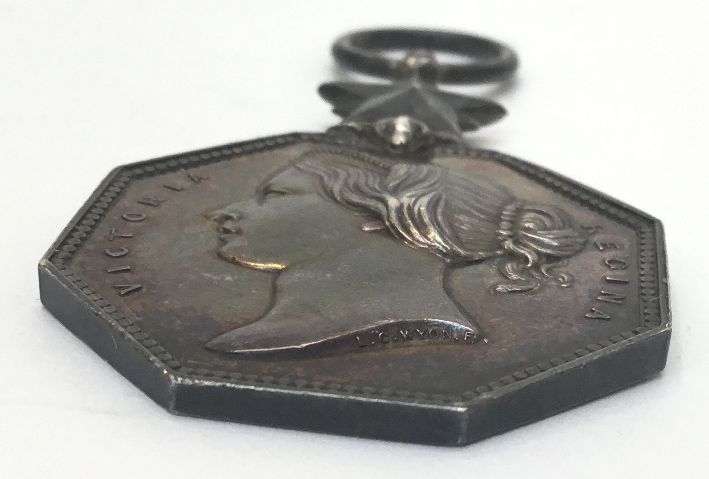 A rare 19th century Arctic Medal 1857.Octagonal in form, with 9 pointed ...