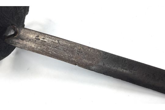 An original English mid 17th century Mortuary Sword. Featuring an iron ...