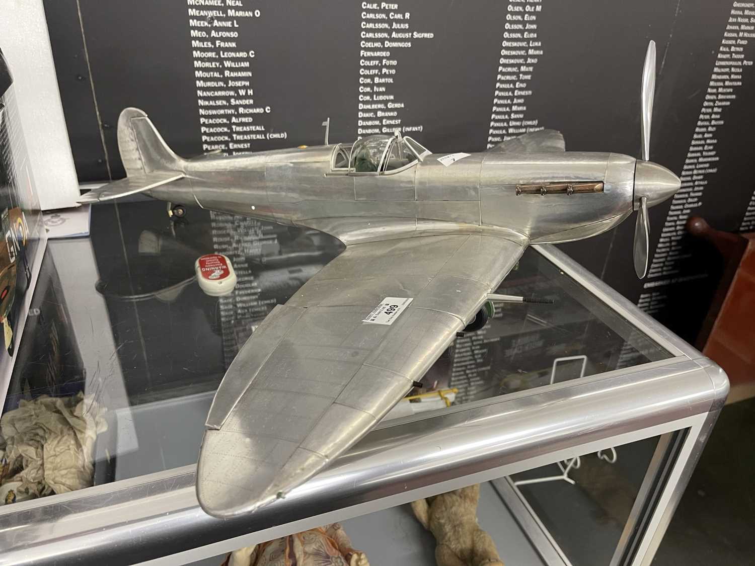 Models: Medium scale metal static model of an unpainted RAF Spitfire ...