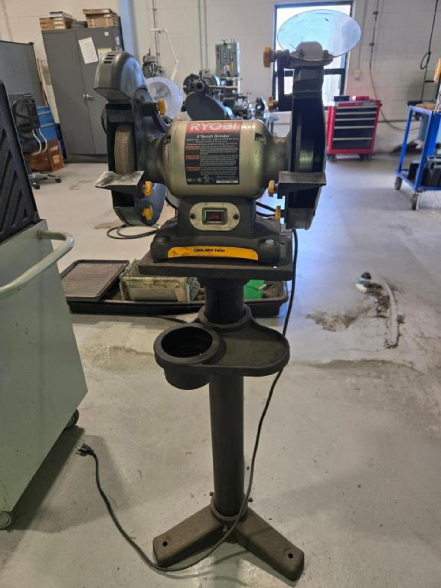 Ryobi 8" Bench Grinder w/ Pedestal Stand. HIT# 2477183. Unit 1 Back ...