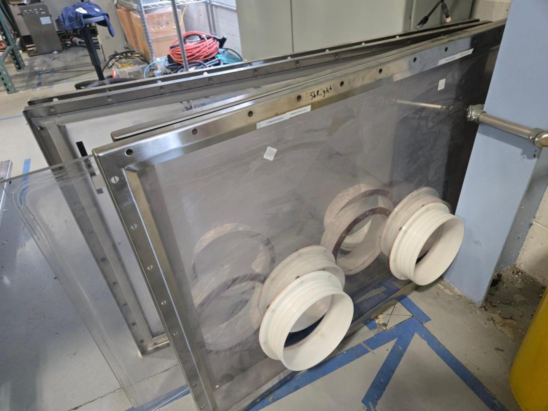 2-Compartment SS Glove-Box System (48"Wx34"Hx32"D Section) w/ Steel ...