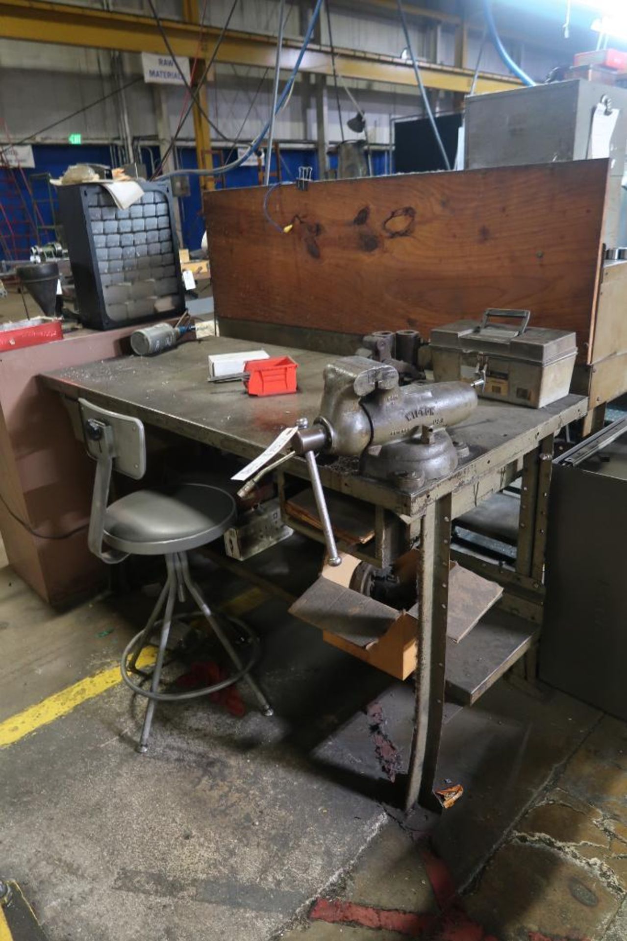 { Choice of lots: 163 } 60" x 28" Steel Work Bench with Wilton 4" Bench ...