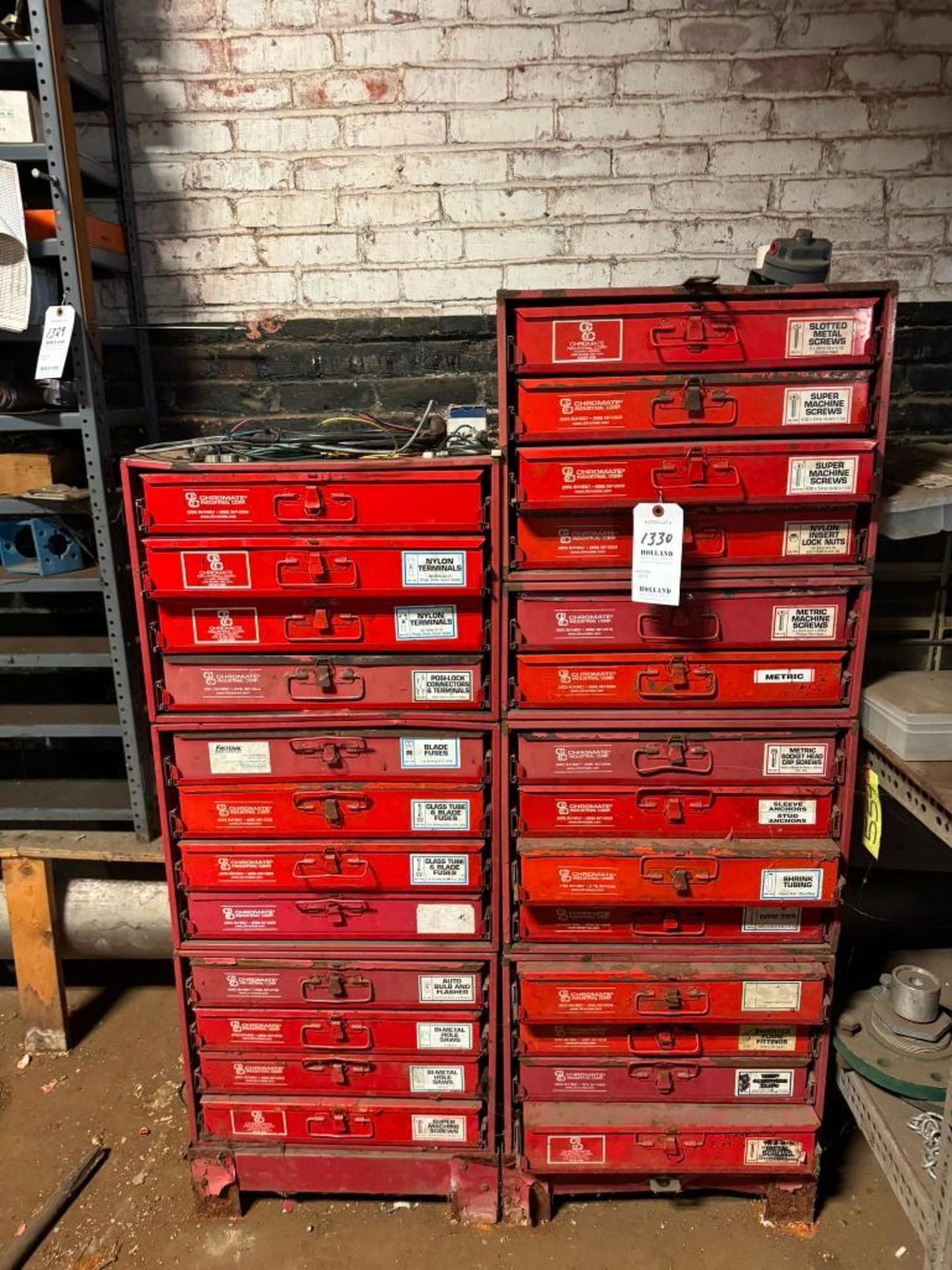 LOT OF CHROMATE INDUSTRIAL BOLT BOXES WITH CONTENTS - Simple Rigging ...