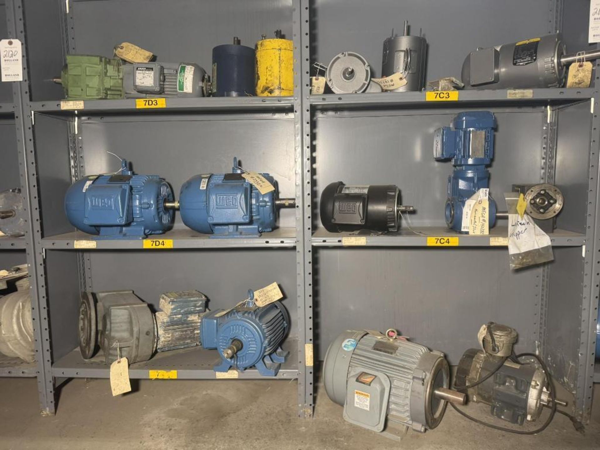 (2) SECTION OF MOTORS ON SHELVES - Simple Rigging/Loading Fee: $150