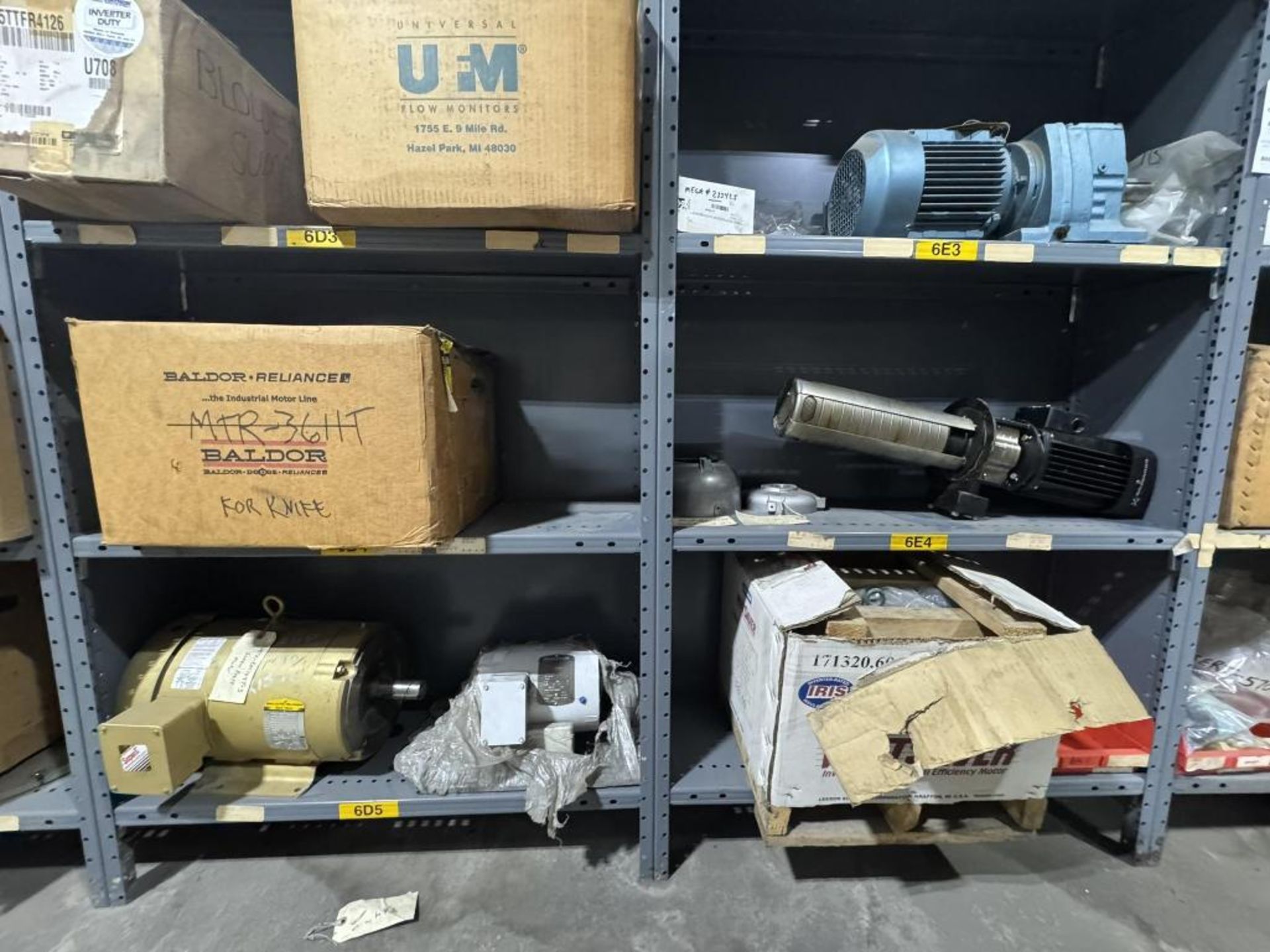 (3) SECTIONS OF MOTORS ON SHELVES - Simple Rigging/Loading Fee: $200