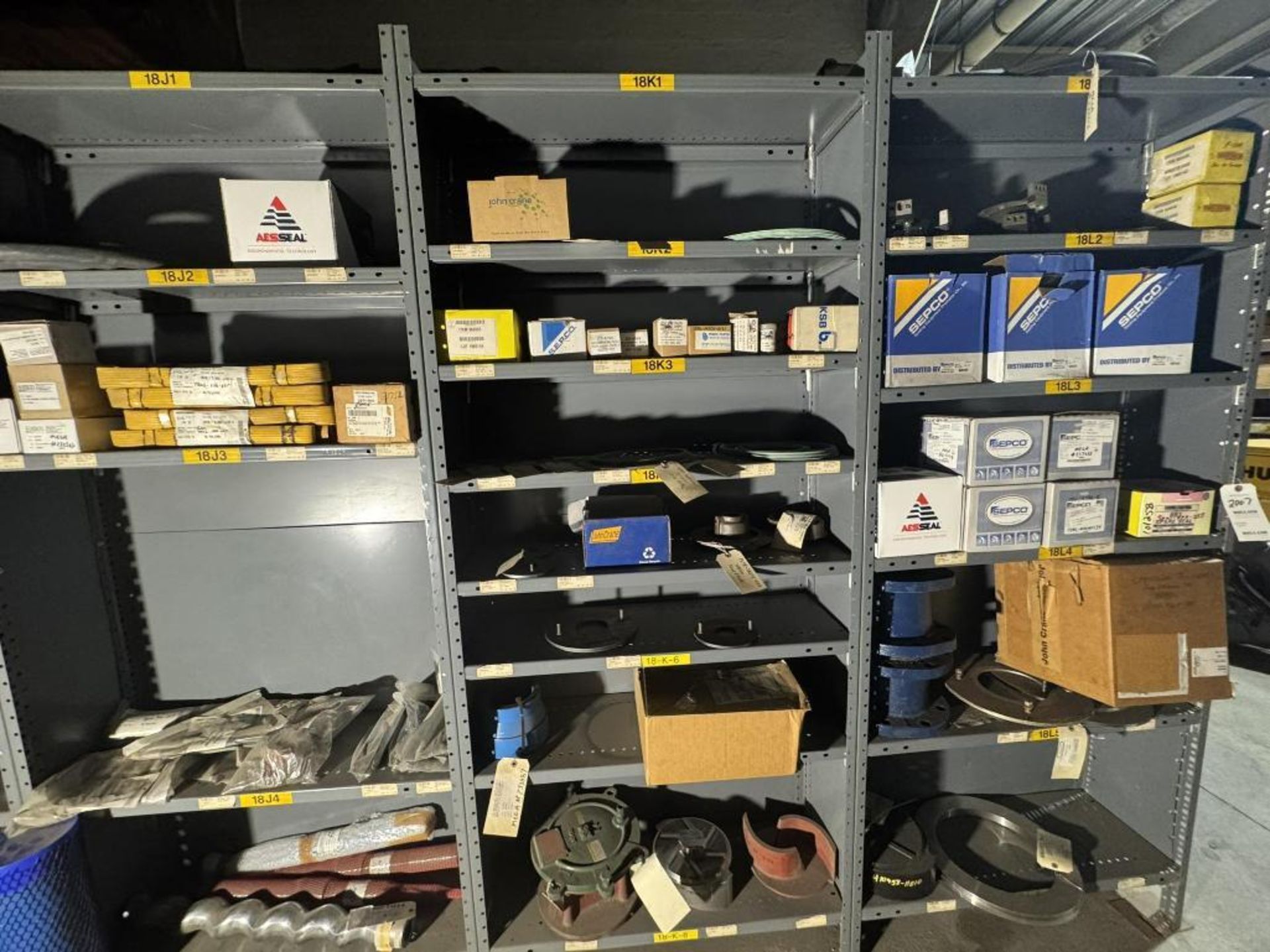 (3) SECTIONS OF PUMP PARTS ON SHELVES - Simple Rigging/Loading Fee: $200