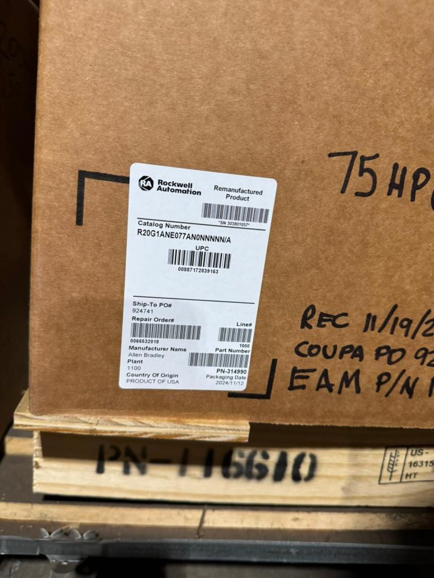 75 HP REMANUFACTURED ALLEN BRADLEY POWERFLEX 755 DRIVE ...