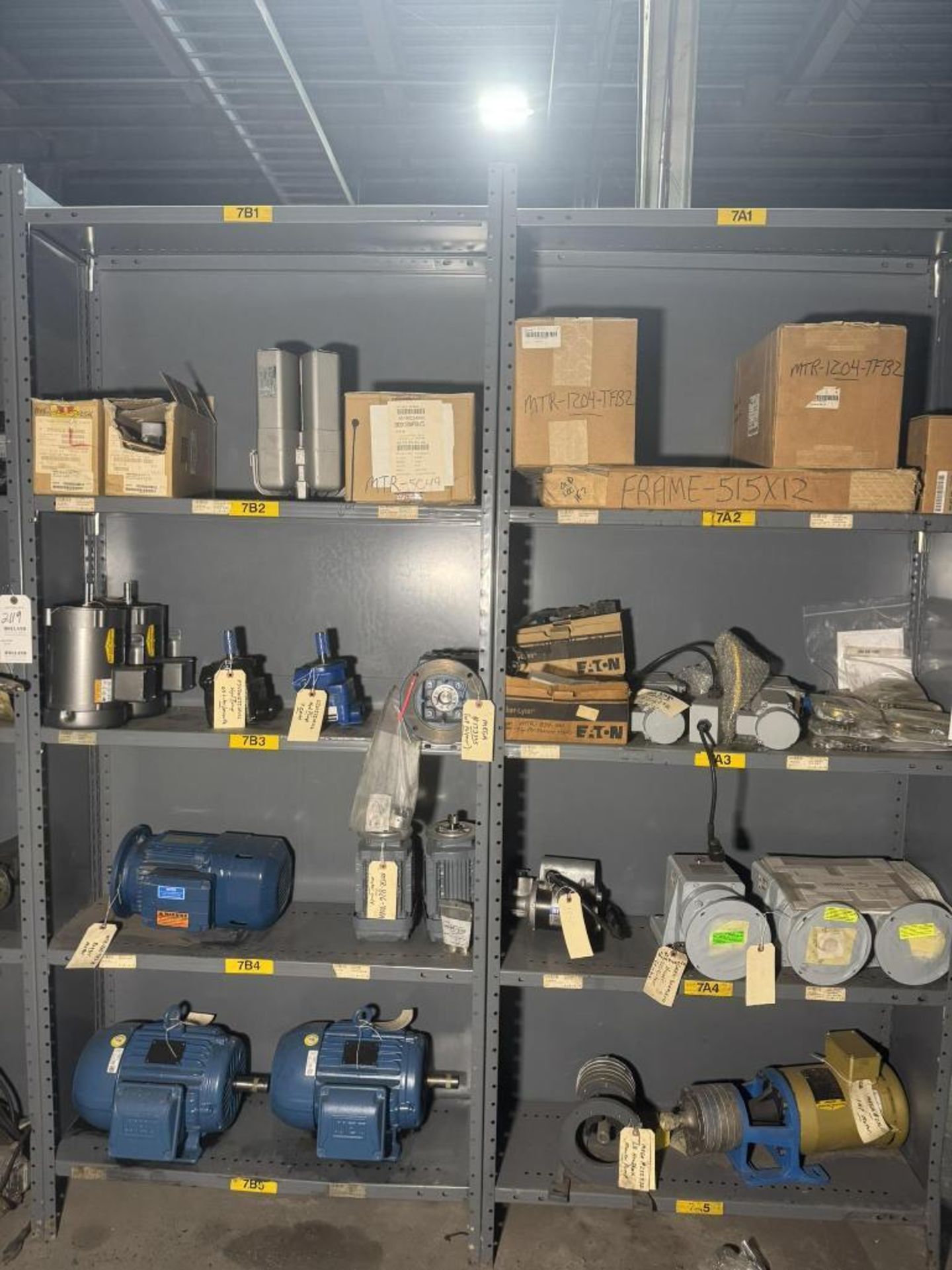 (2) SECTION OF MOTORS ON SHELVES - Simple Rigging/Loading Fee: $150