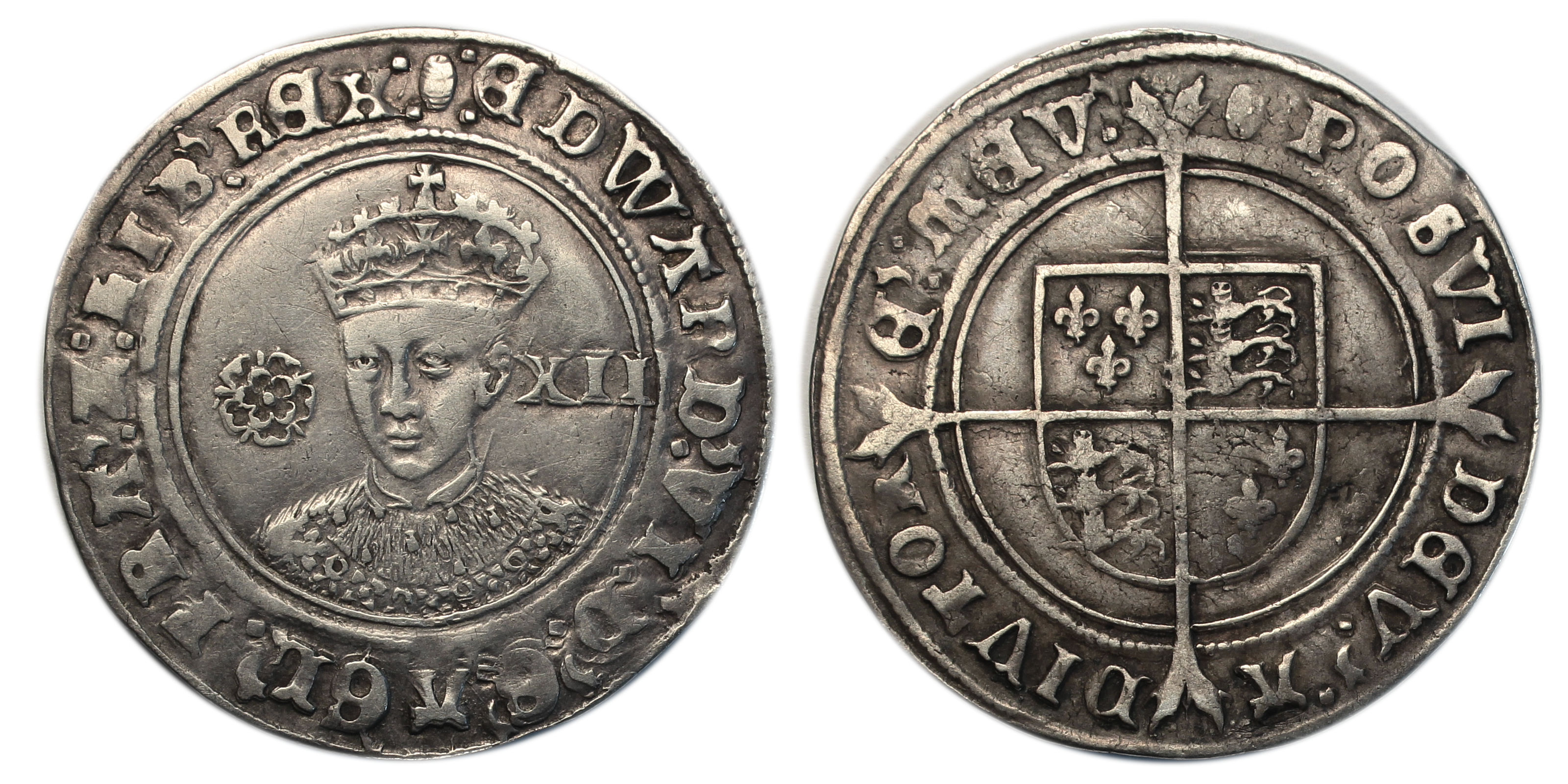 Edward VI (1547-1553), Shilling, fine silver issue, crowned facing bust ...