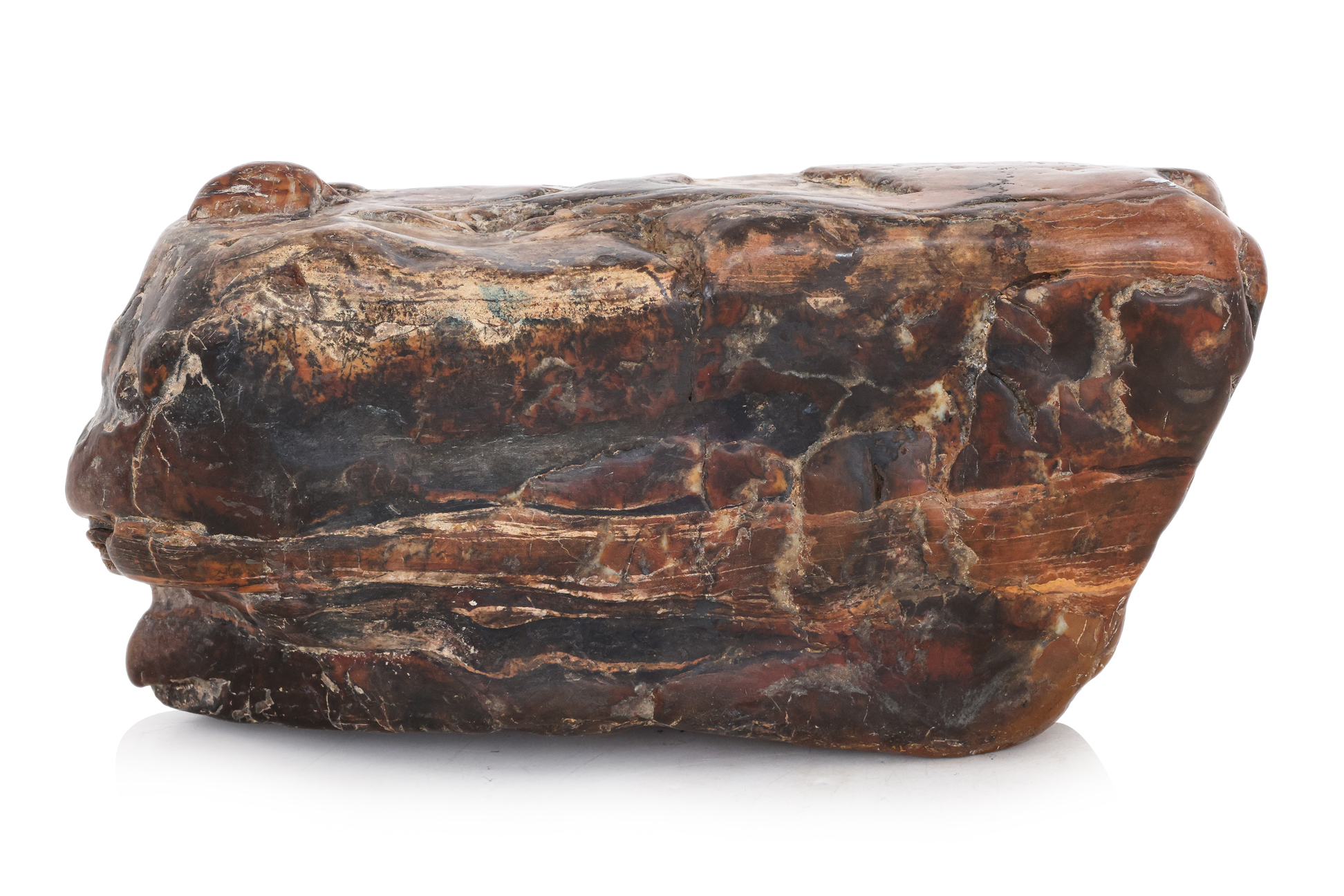 A LARGE SHOUSHAN SOAPSTONE SPECIMEN Natural scholar's rock in orange ...