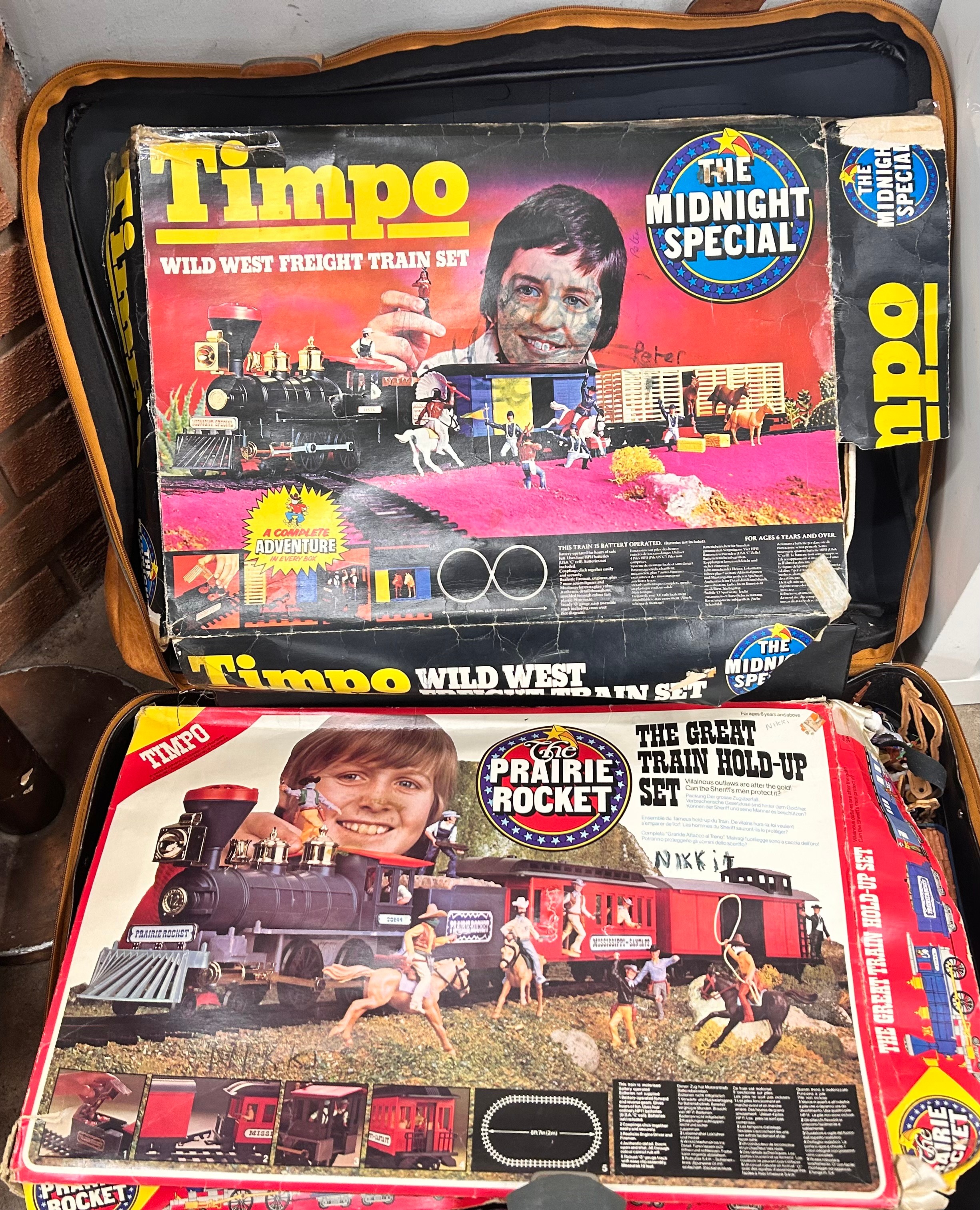 Two 1970s Timpo "0" gauge train sets, The Midnight Special and Prairie ...