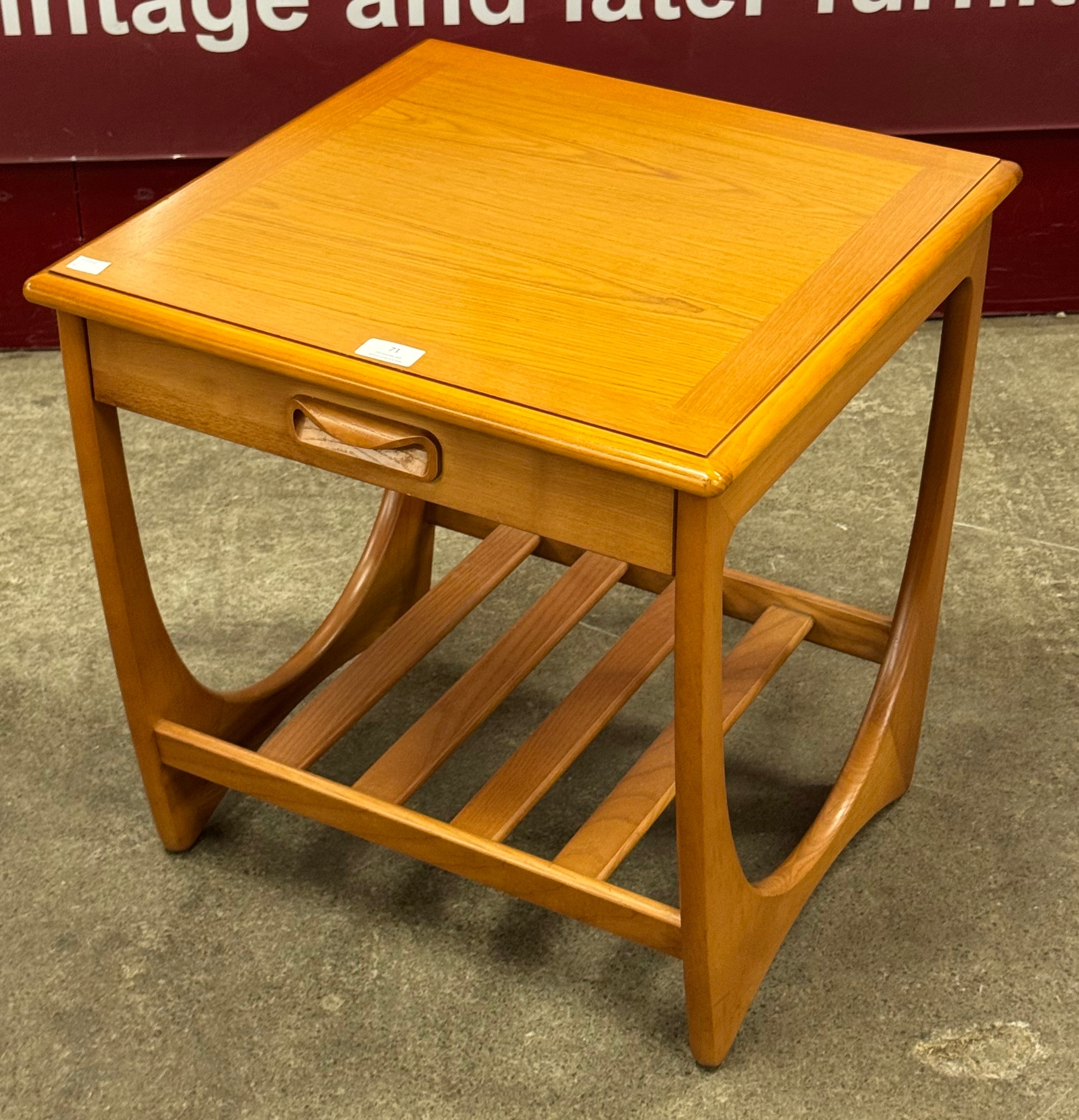 A G-Plan Astro teak single drawer occasional table