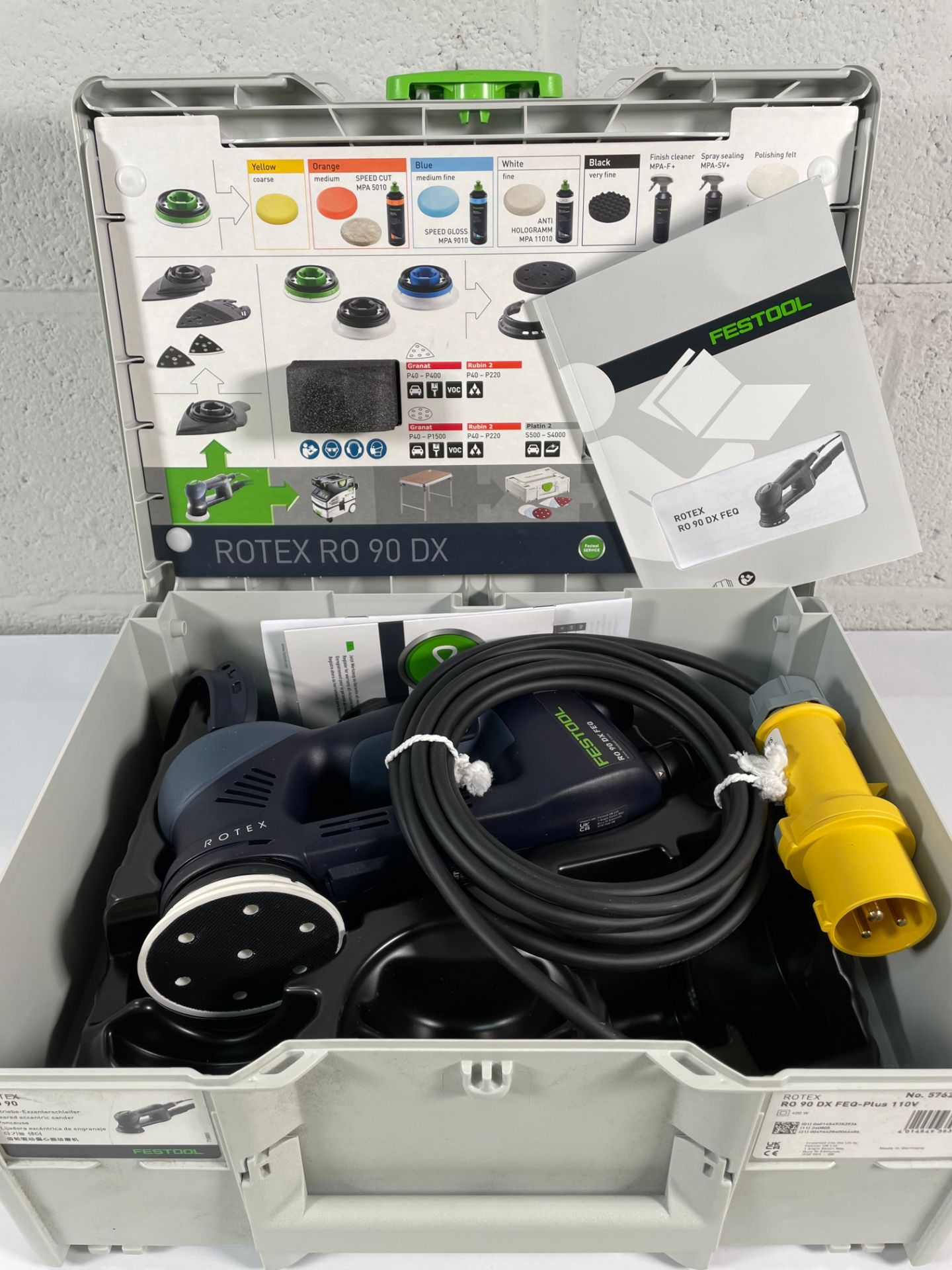 An as new Festool RO 90 DX Feq-Plus 110v Rotex sander GB systainer ...