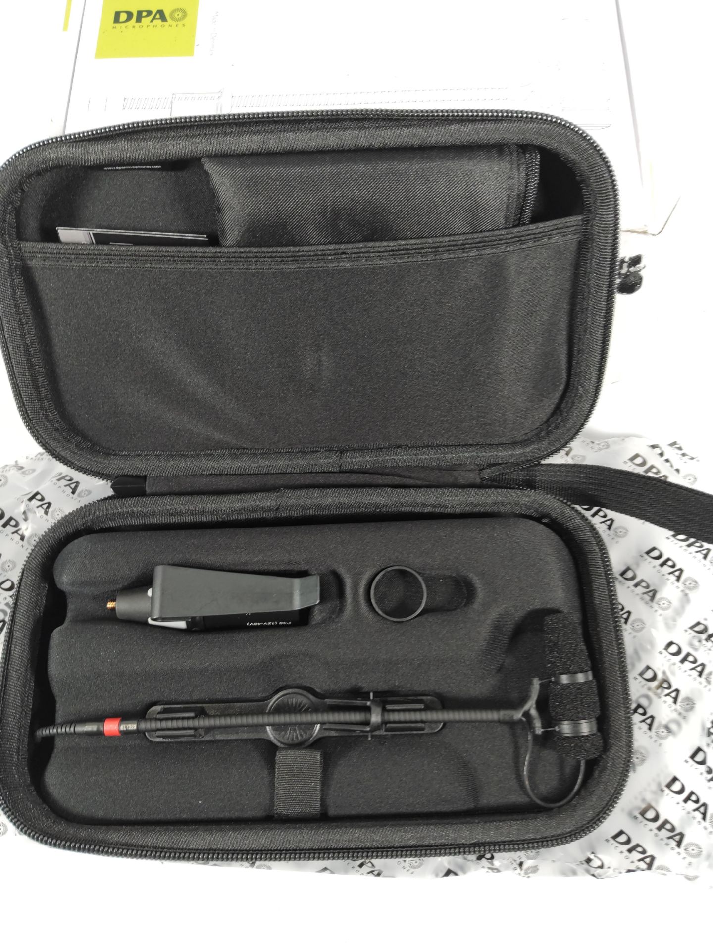 A DPA 4099-DP-1-199-S Condenser Clip-On Microphone for Saxophone.
