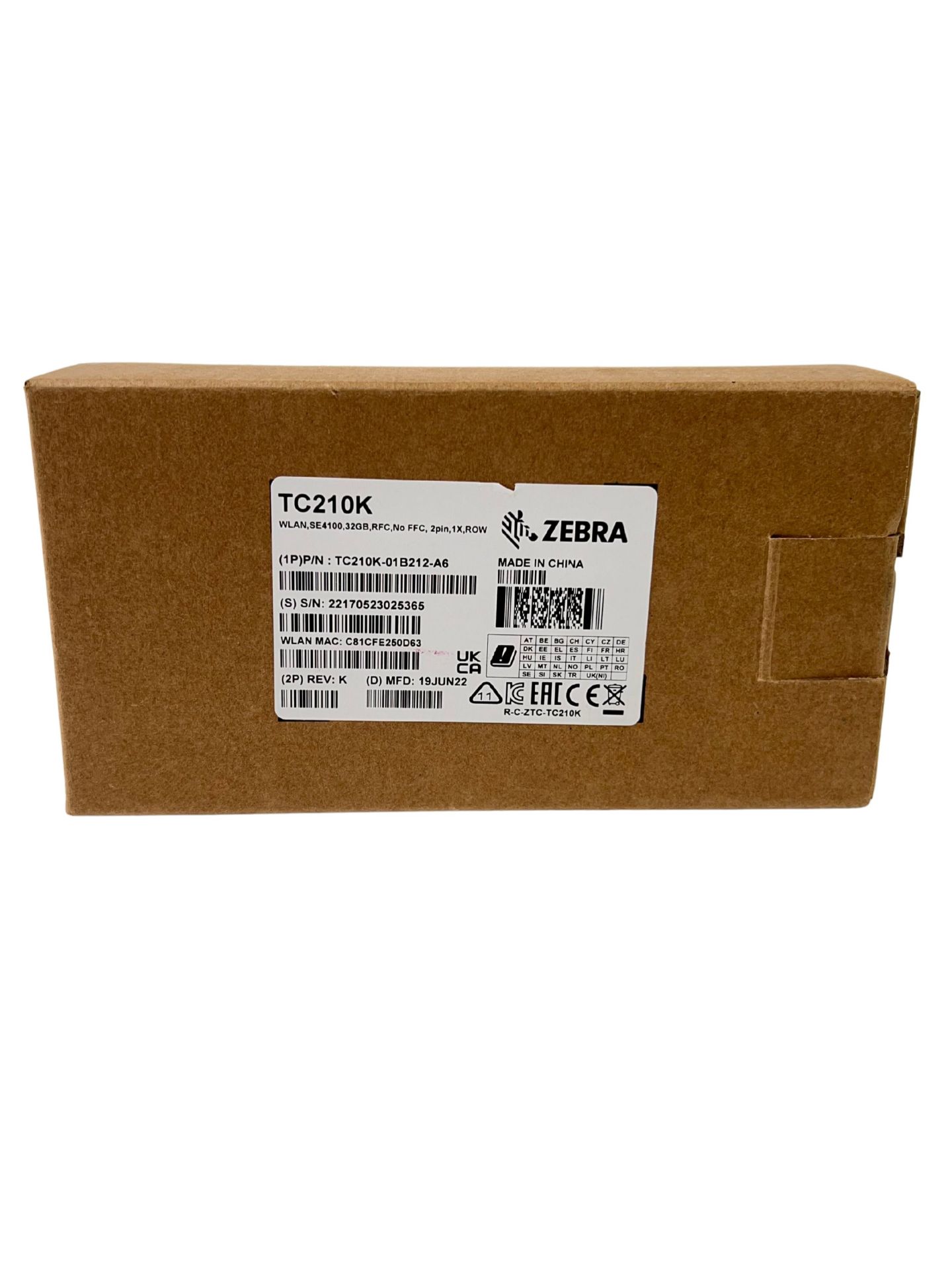 As new Zebra TC21 Handheld Mobile Computer (P/N: TC210K‑01B212‑A6).