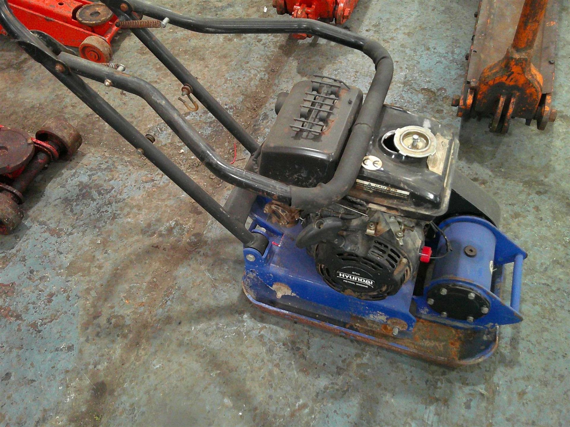 Blue Hyundai Wacker Plate