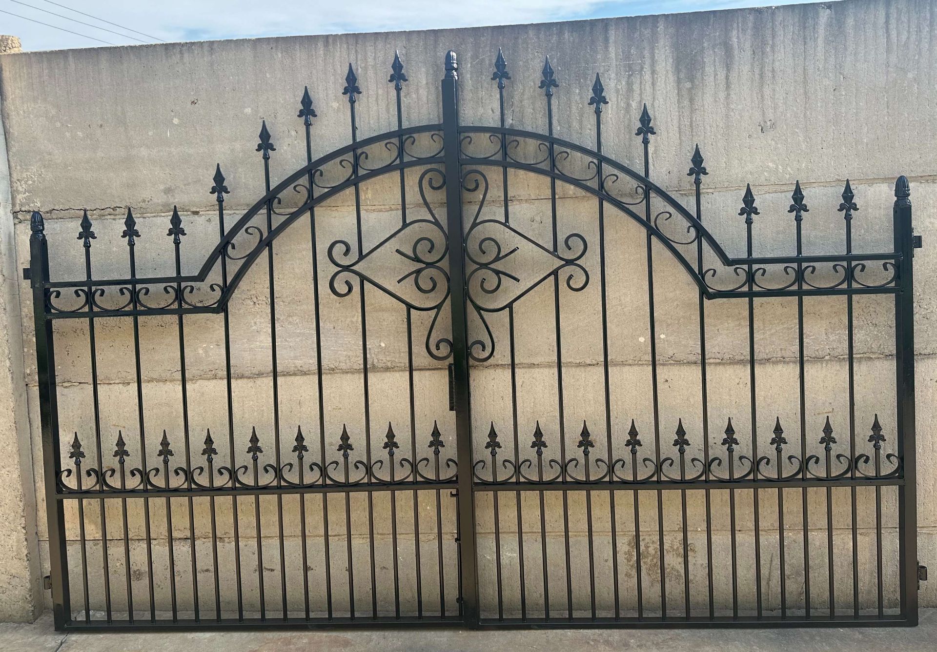 PAIR UNUSED ROYAL IRON 2M HIGH X 4M WIDE GATES
