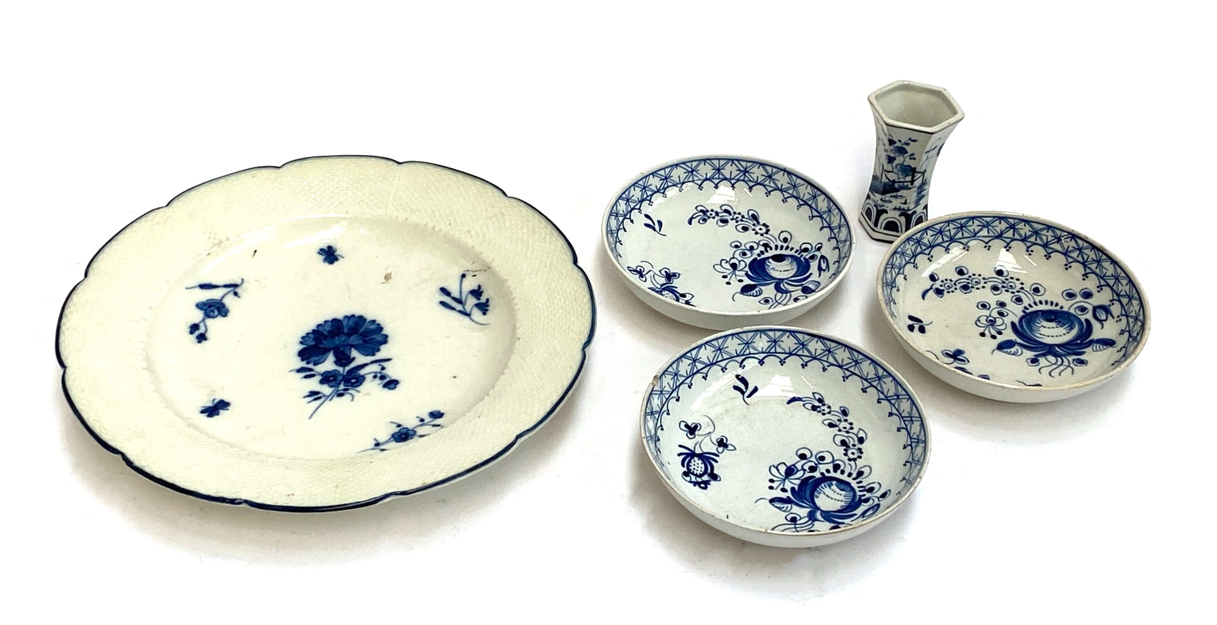 A late 18th century Caughley 'Carnation' pattern plate c.1785-90, with ...