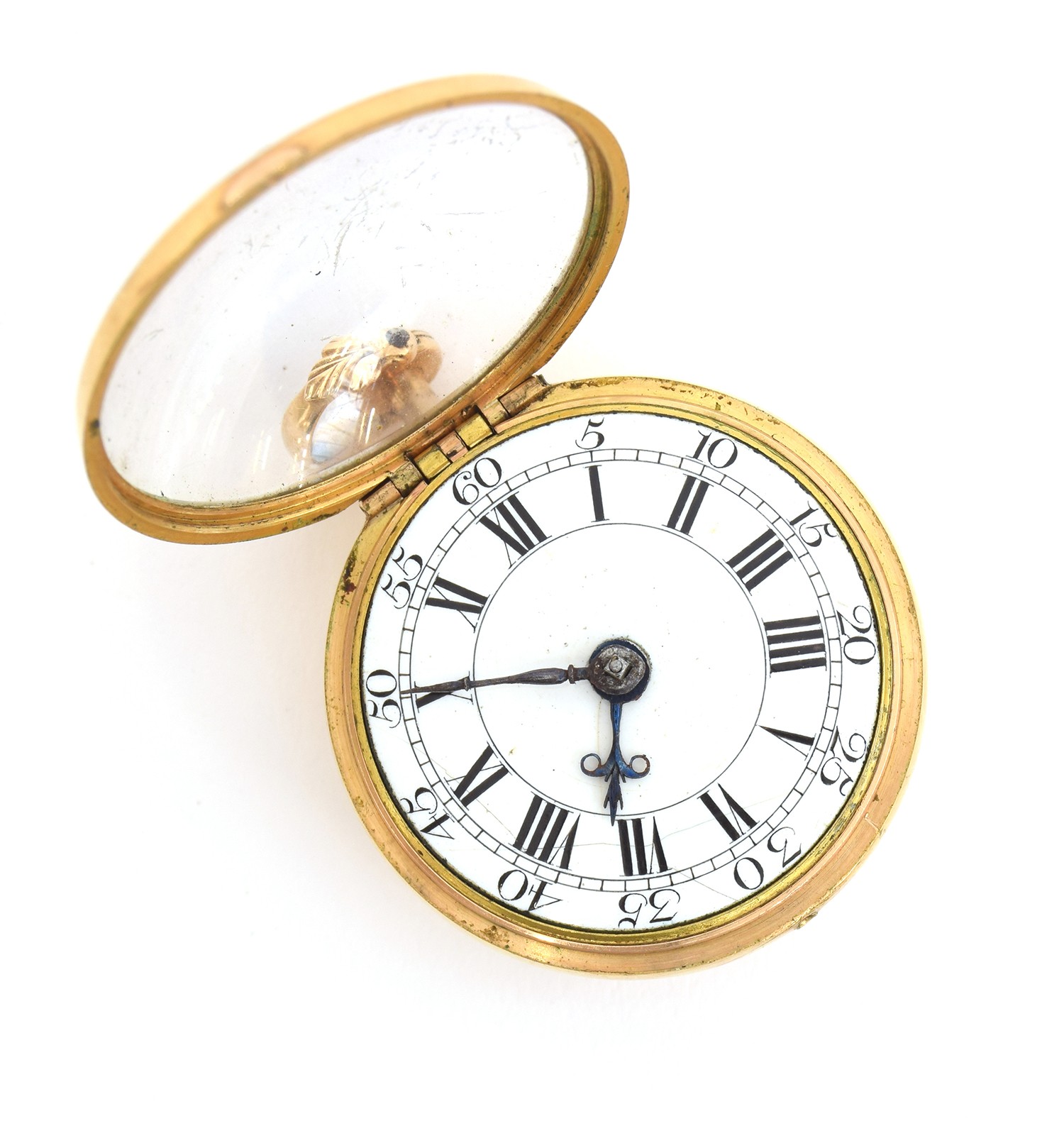An 18th century gold pair cased pocket watch, c.1769, the outer case ...