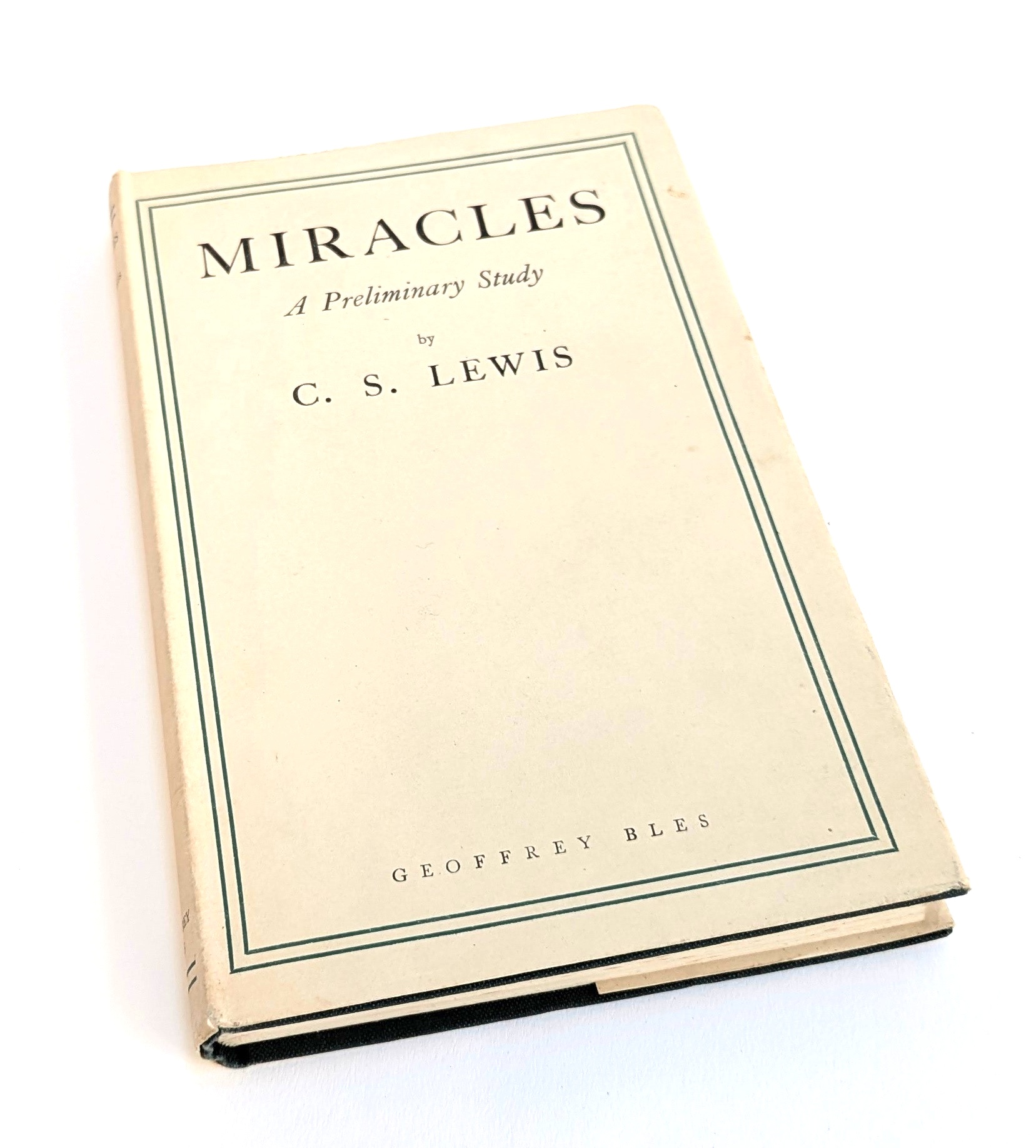 BOOK, C.S.LEWIS. 'Miracles A Preliminary Study', Geoffrey Bles 1st ed ...