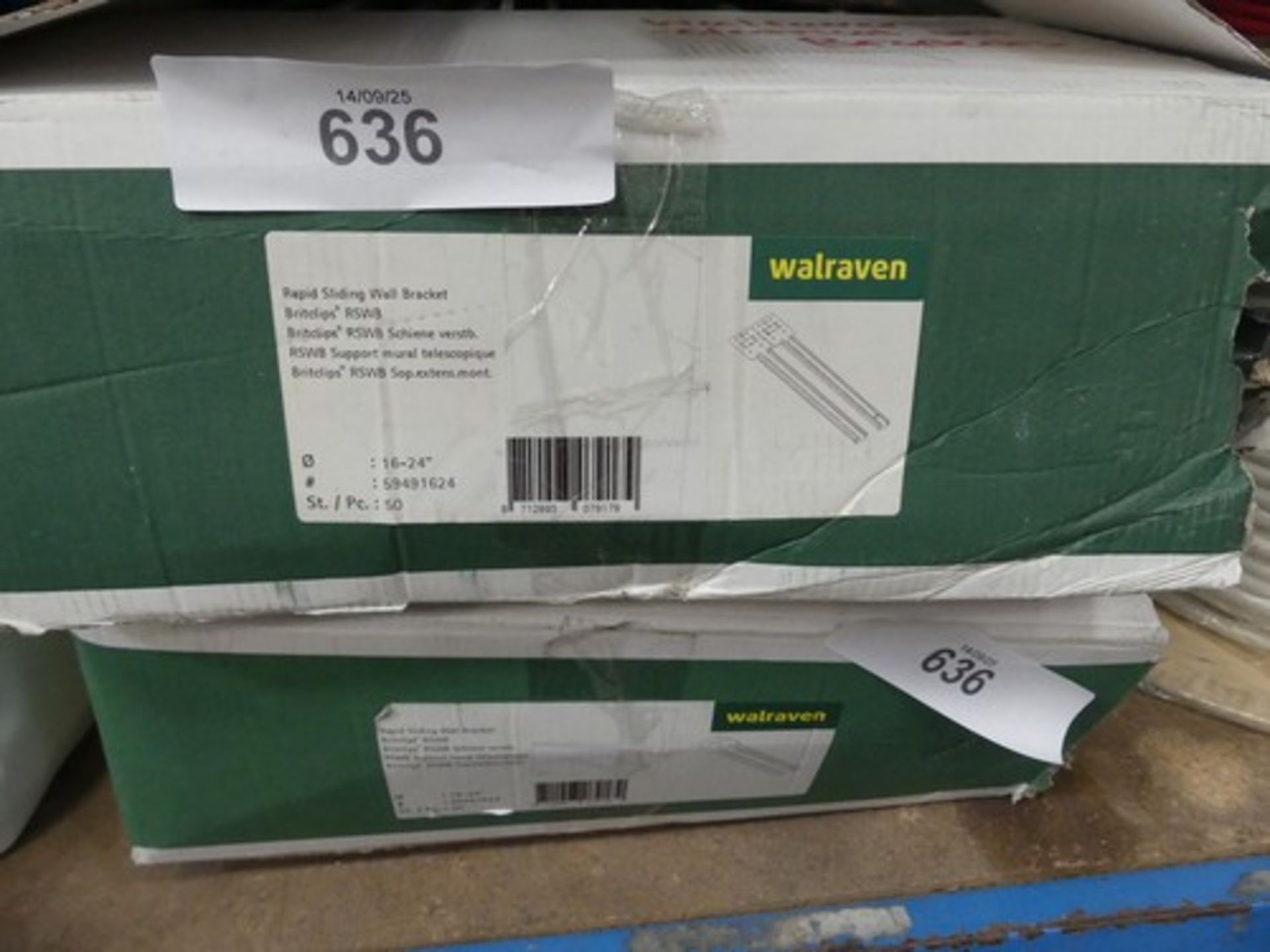 100 x Walraven Rapid sliding wall brackets, 16-24", Ref. No: 59492624 ...