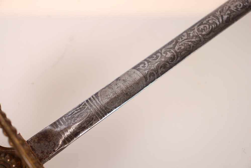 A Victorian Court sword by Preston & Pickett, South Molton Street. (no ...