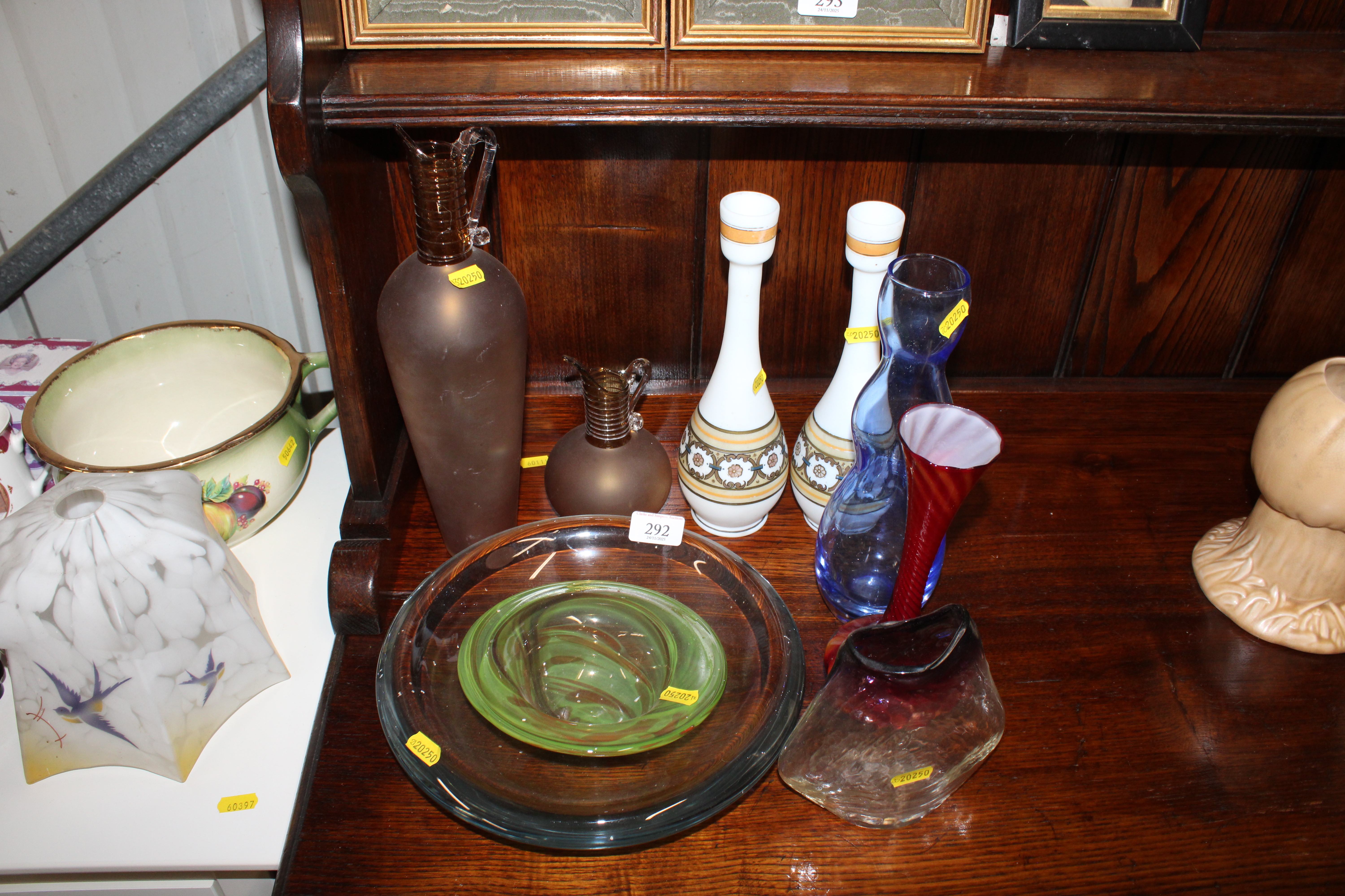 A collection of various Art Glass ware to include Andrew Potter 'Krosno ...
