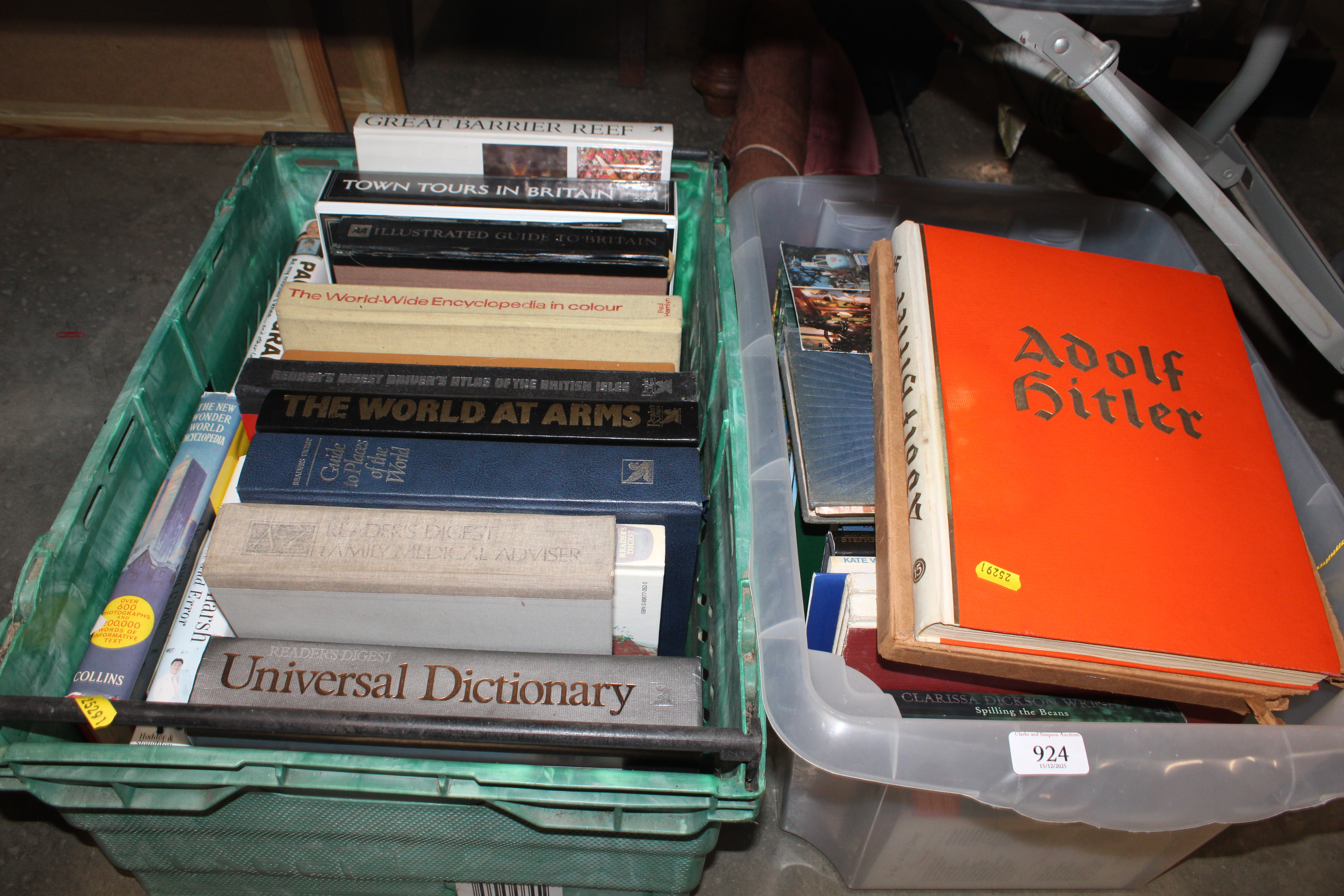 Two boxes of various books