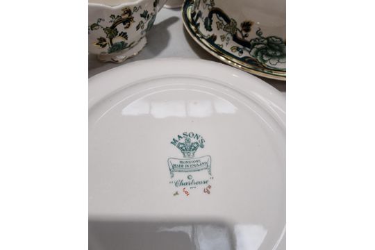 Eighty pieces of Masons green Chartreuse dinner service including four ...