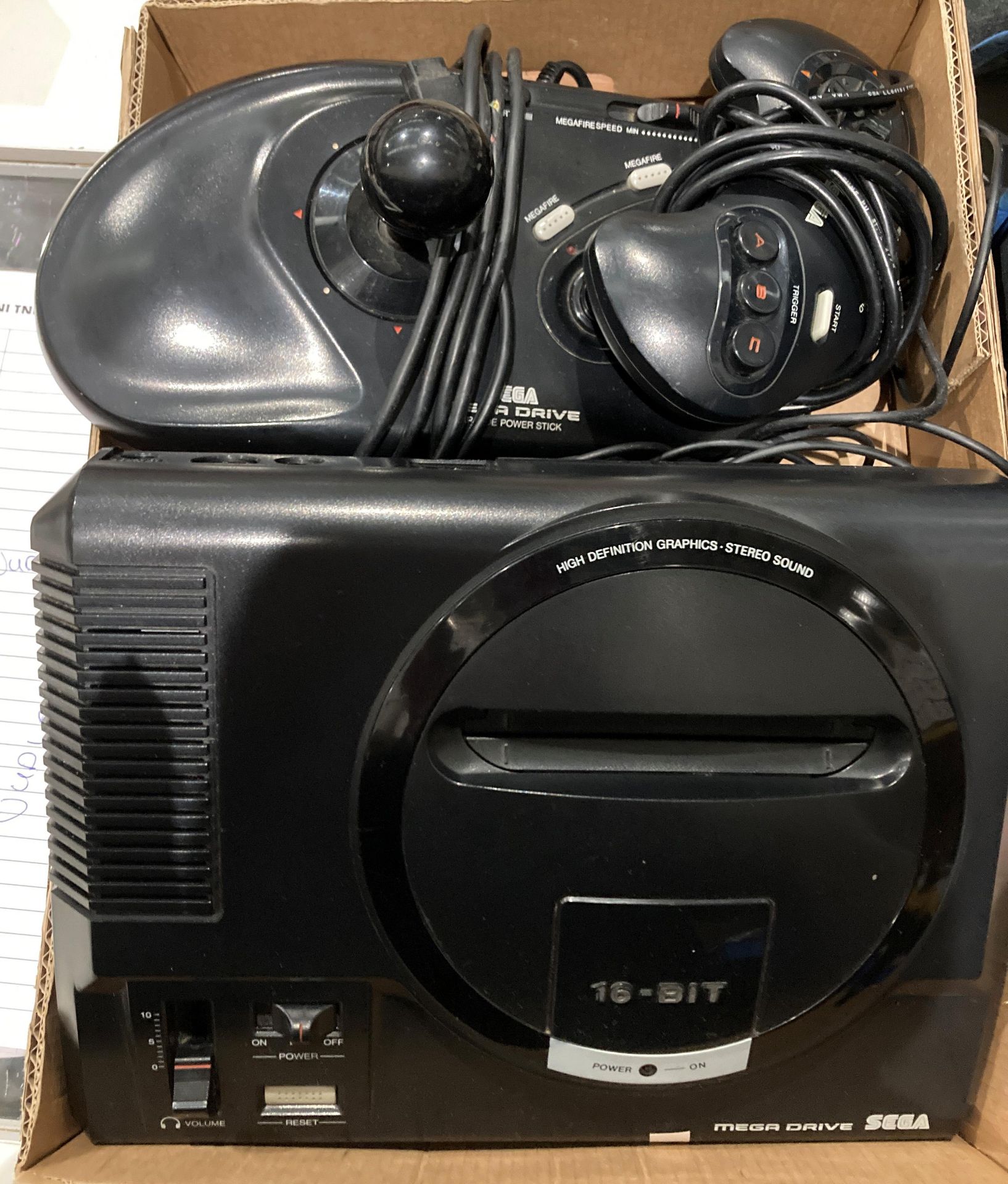 A retro 'Sega' Mega Drive PAL-1 model: 1600-05 16-bit game console with ...