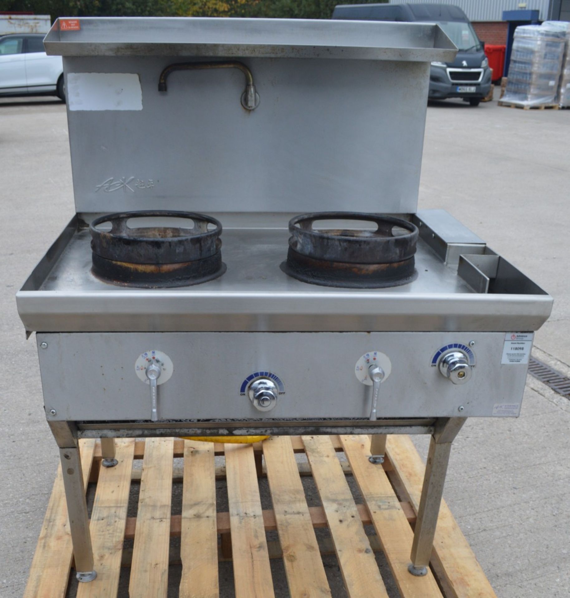 1 x ACK Heavy Duty Two Burner Wok Range Cooker - Natural Gas ...