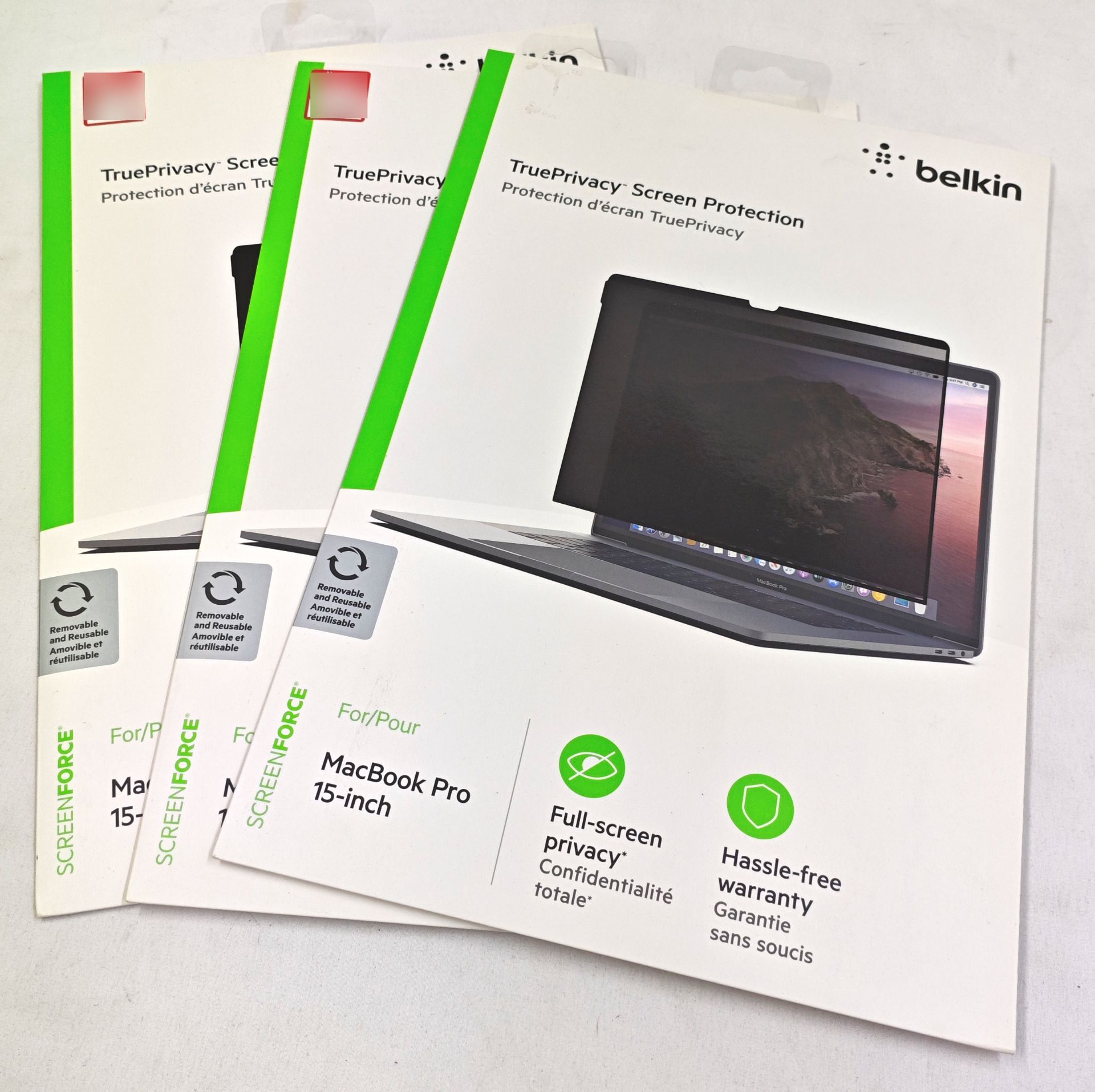 3 x BELKIN Screenforce Trueprivacy Screen Protector For Macbook Pro 15 ...