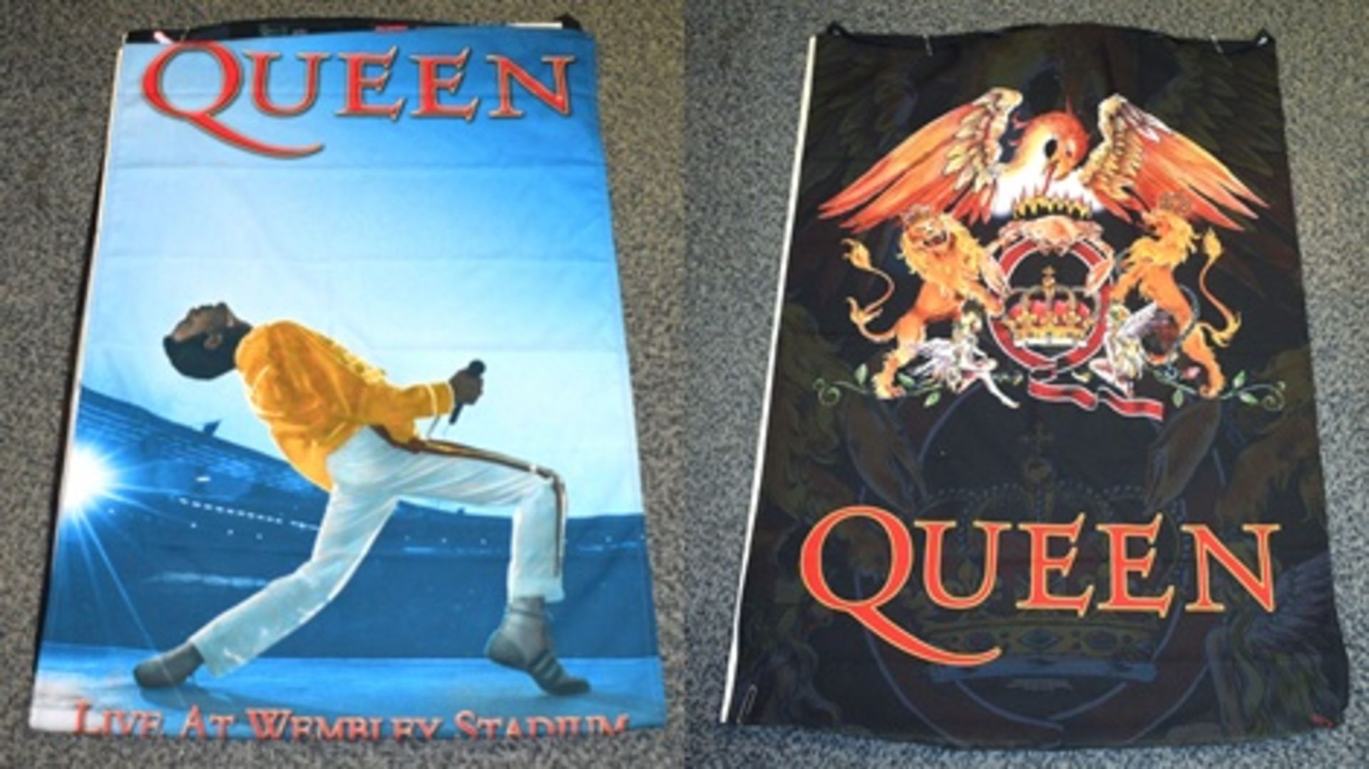 3 x Textile QUEEN Band Posters Featuring Live at Wembley, Discography ...
