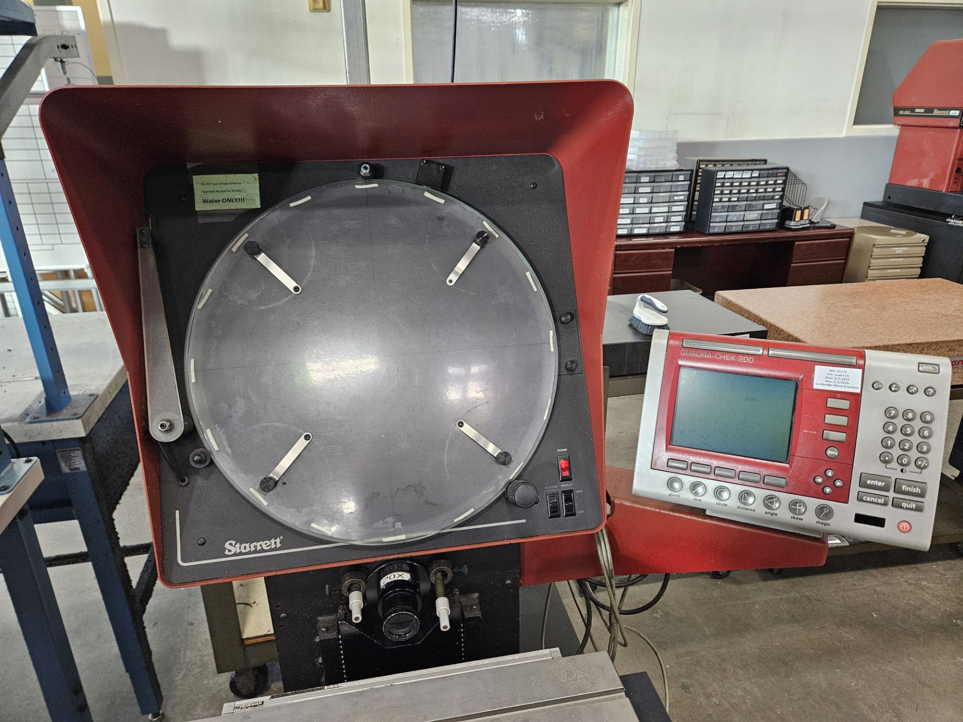 Starrett HE 400 14" Optical Comparator, S/N 70122, Quadra Chek 200 DRO ...