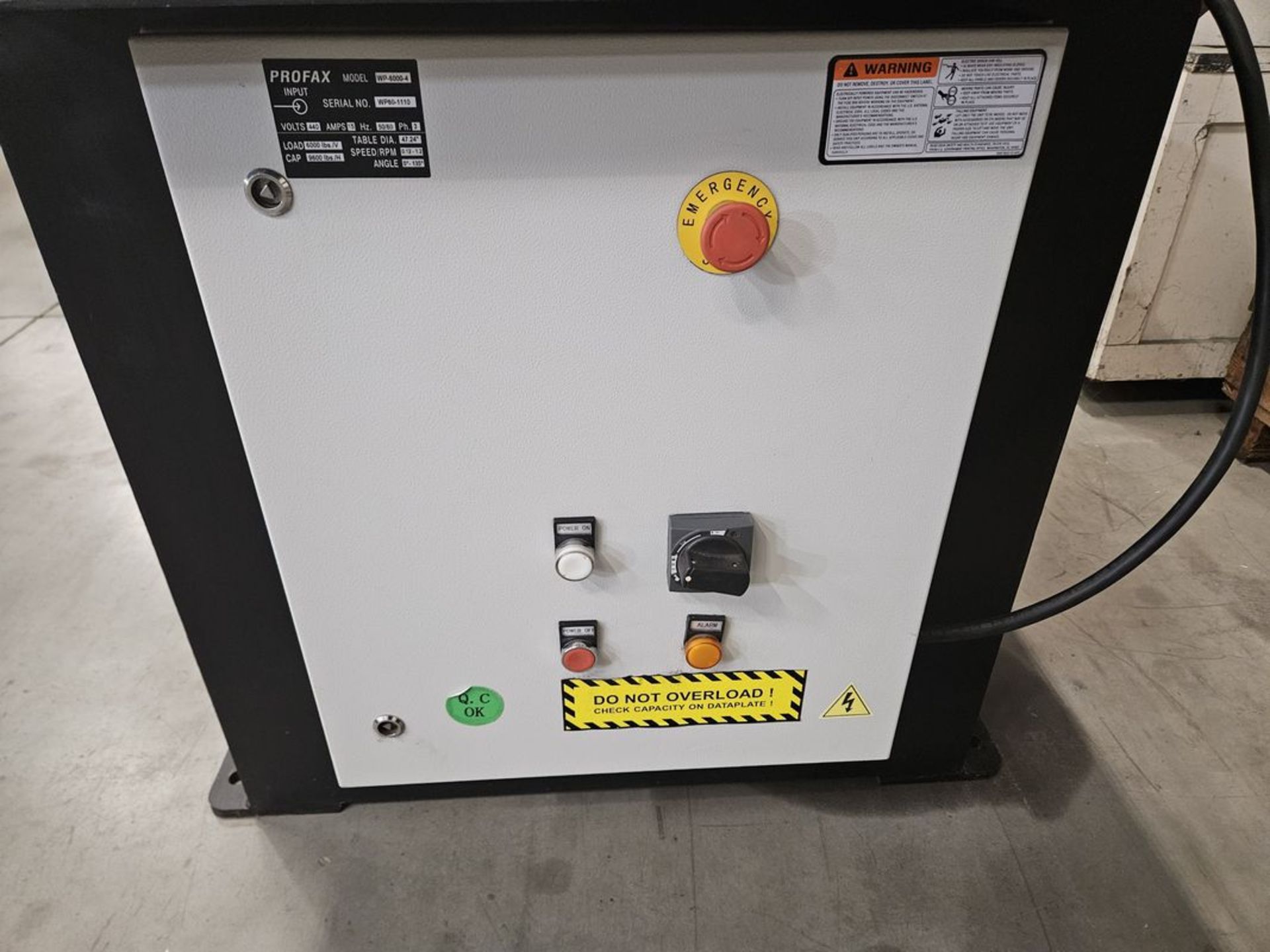 Profax WP-6000-4 6,000-Lb Welding Positioner, S/N WP60-1110 (2023 ...