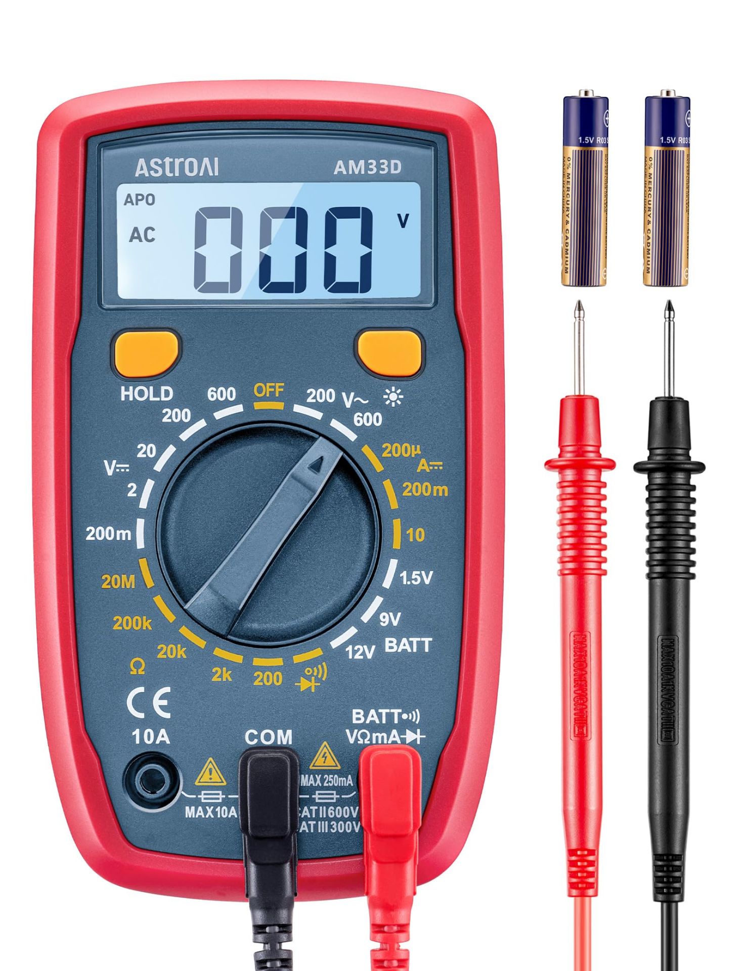AstroAI Digital Multimeter Voltmeter Ohmmeter Ammeter Multi Tester ...