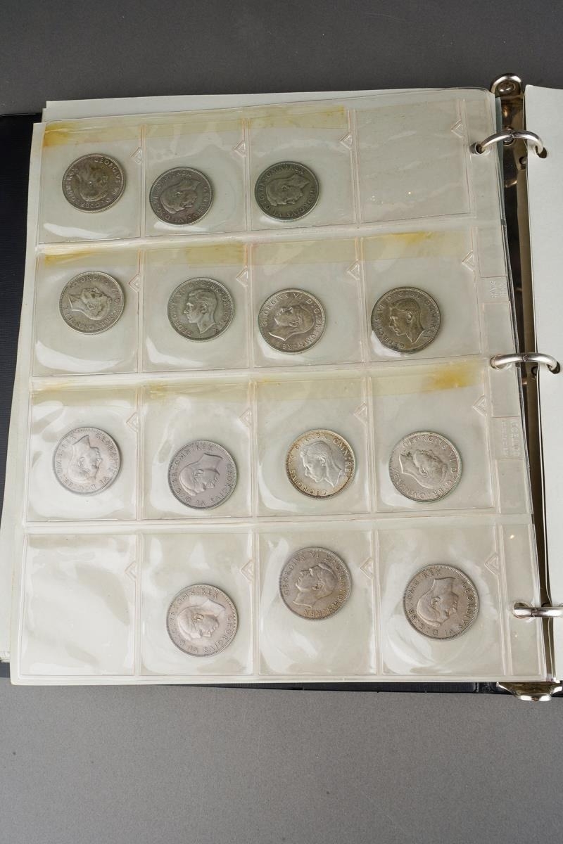 An album of British coins to include: 1844 Sixpence, 1898 Shilling ...