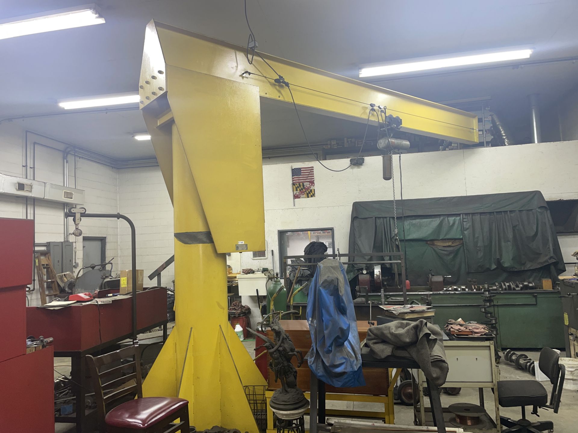 Free Standing Jib Crane, Top of Floor Mounted, 20"Diameter Column, 16 ...