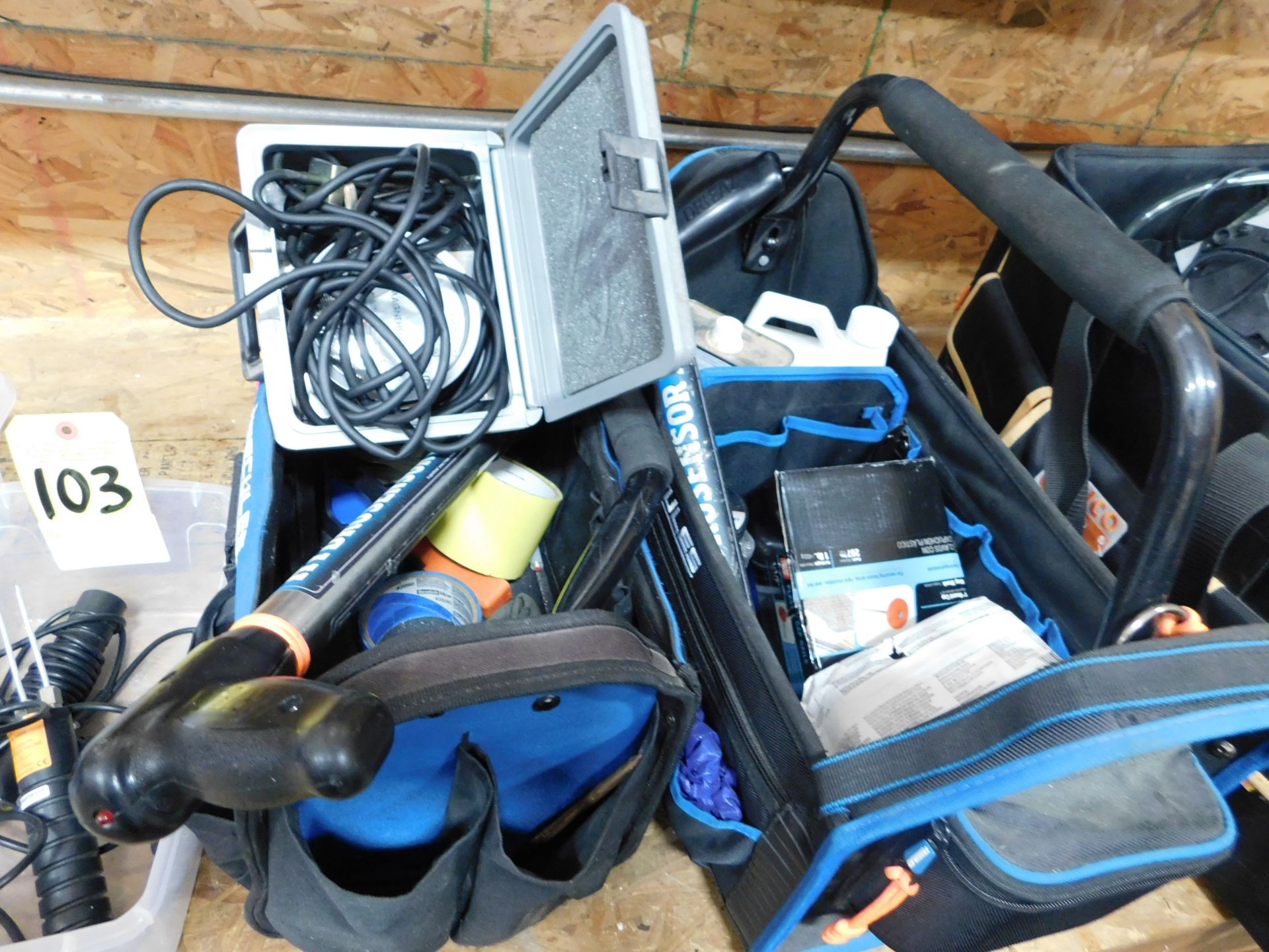 (2) Dri-Eaz Hydro Sensor II, Dwyer Magnehelic, (2) Hercules Bags & Contents